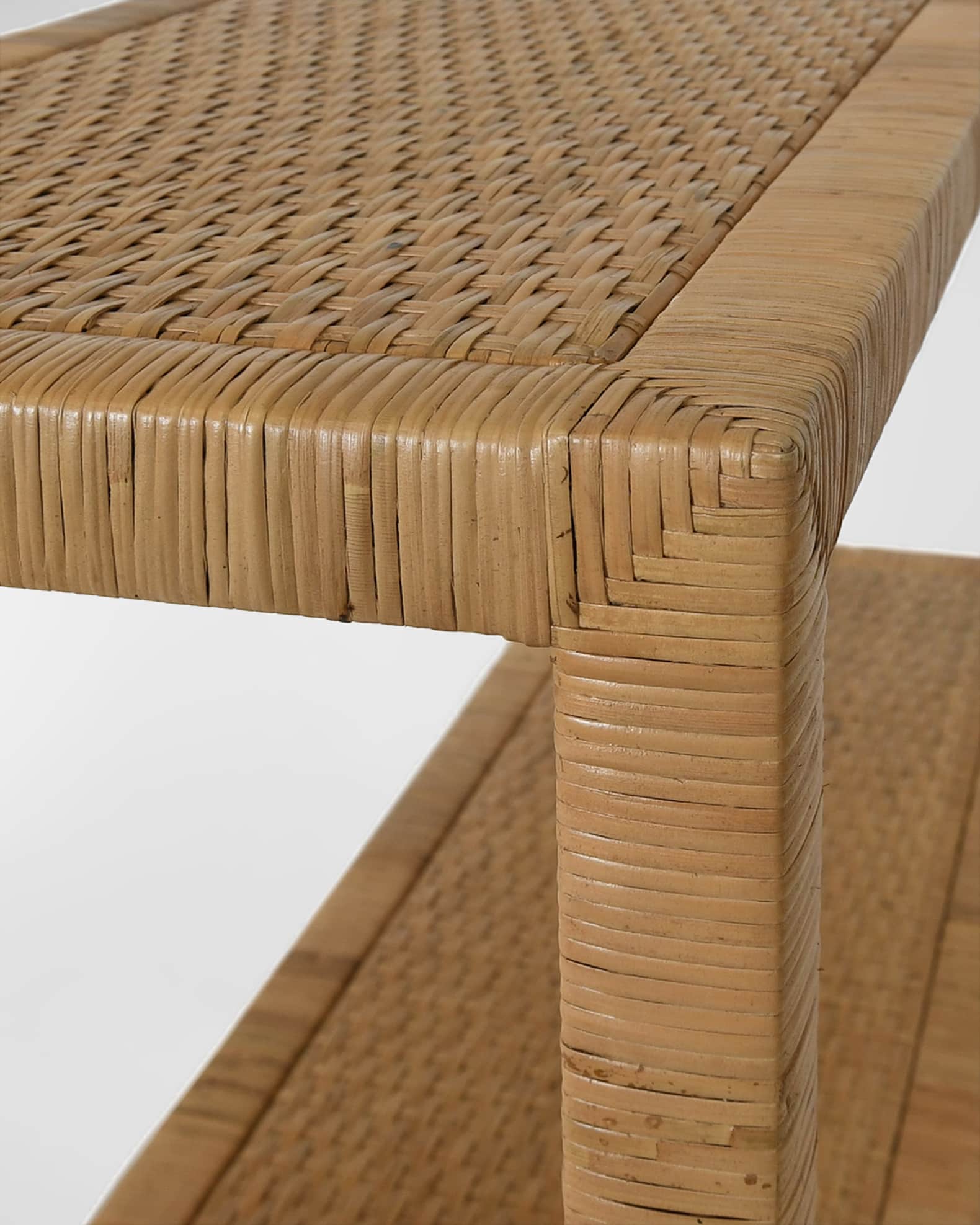 Worlds Away Newton Rattan Console Table | Neiman Marcus