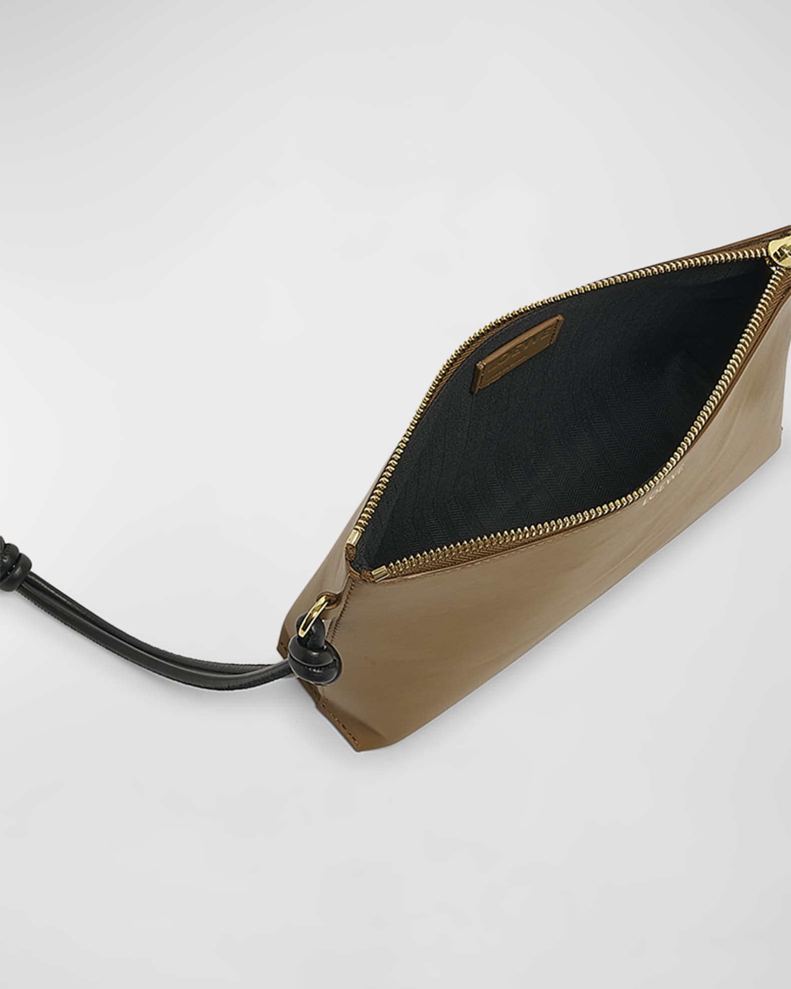 Loewe T-Knot Zip Leather Pouch Wristlet | Neiman Marcus