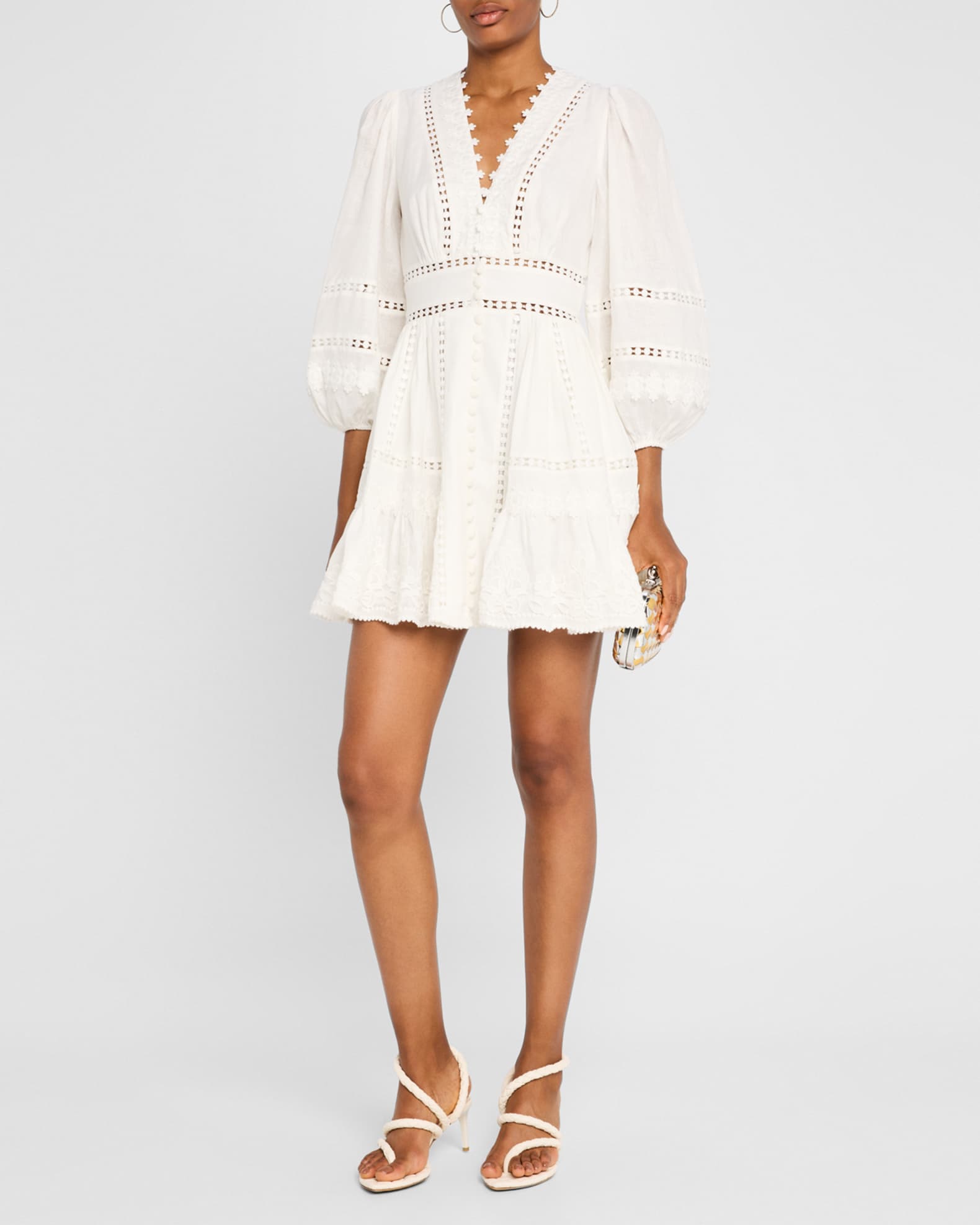 Zimmermann Pop Trimmed Mini Dress | Neiman Marcus