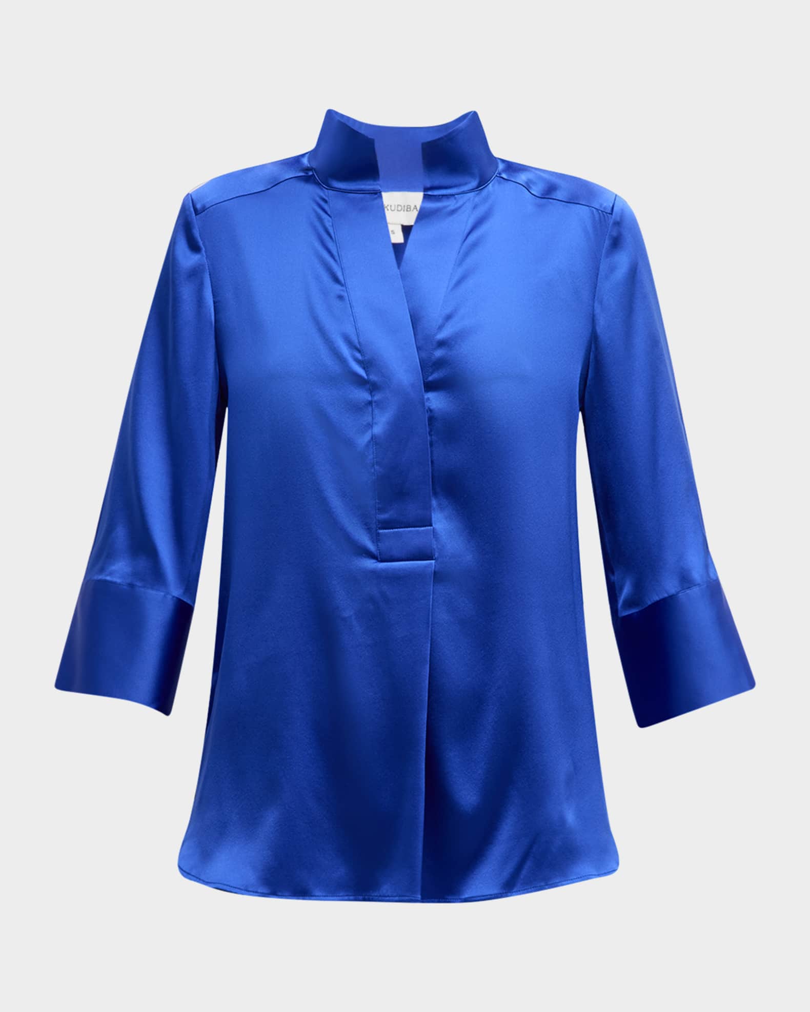 Dea Kudibal Kami High-Collar Silk Twill Blouse | Neiman Marcus