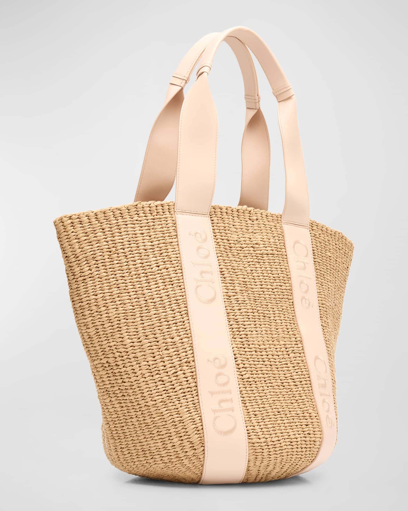 Chloe x Mifuko Logo Basket Tote Bag | Neiman Marcus
