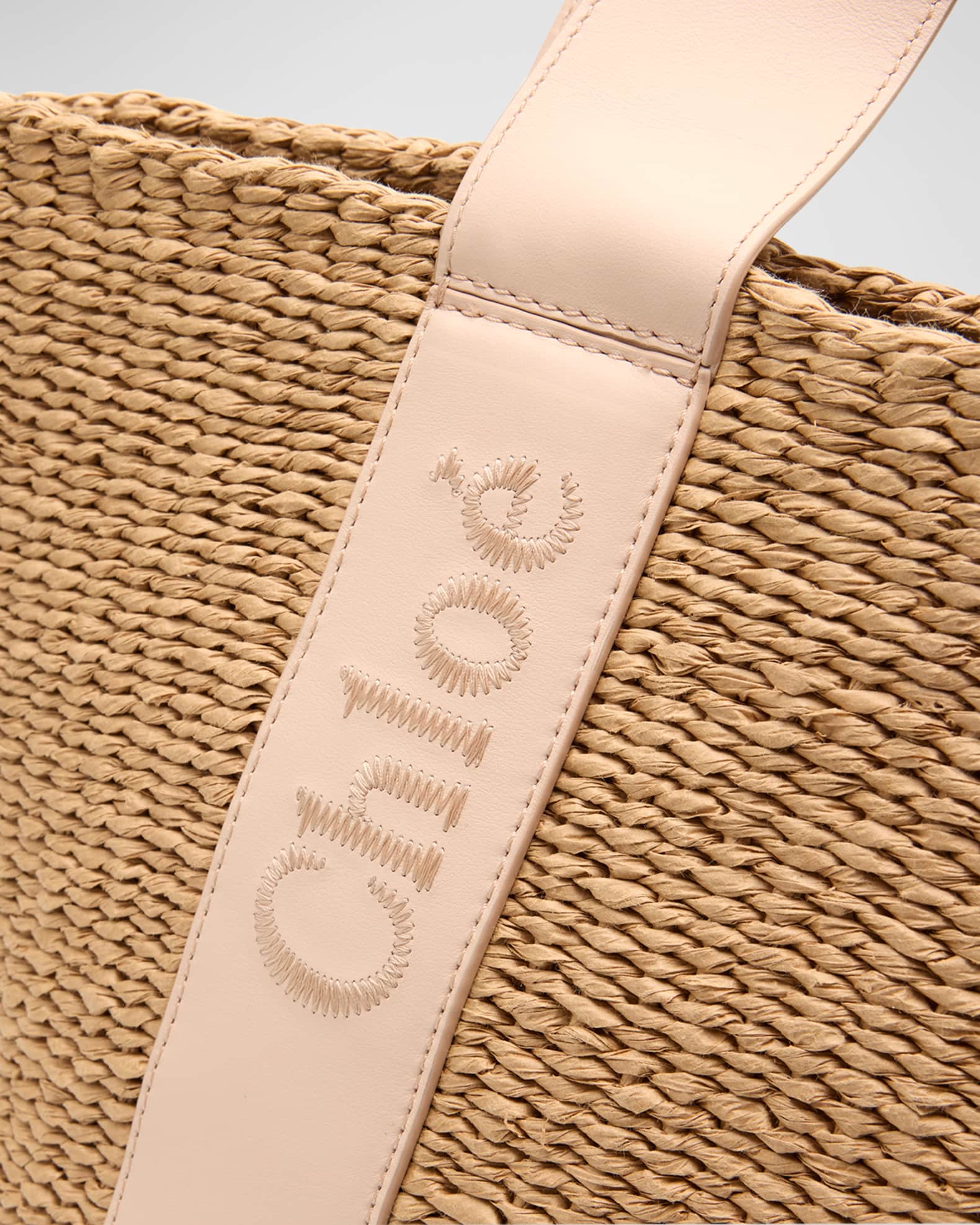 Chloe x Mifuko Logo Basket Tote Bag | Neiman Marcus