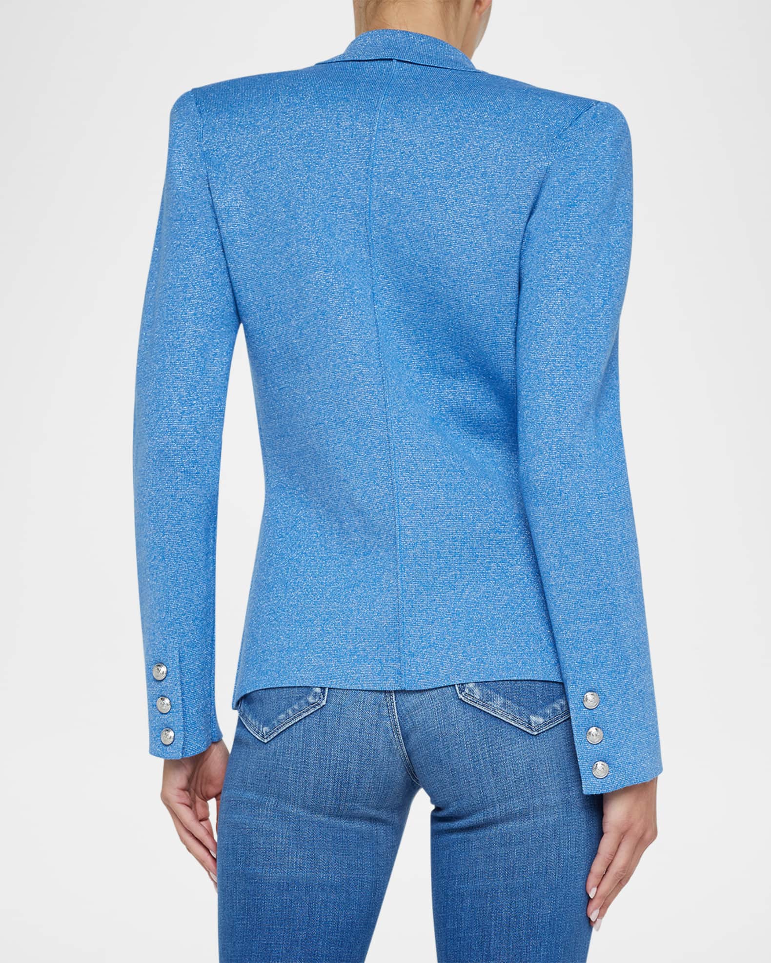 L'Agence Kenzie Metallic Knit Blazer | Neiman Marcus