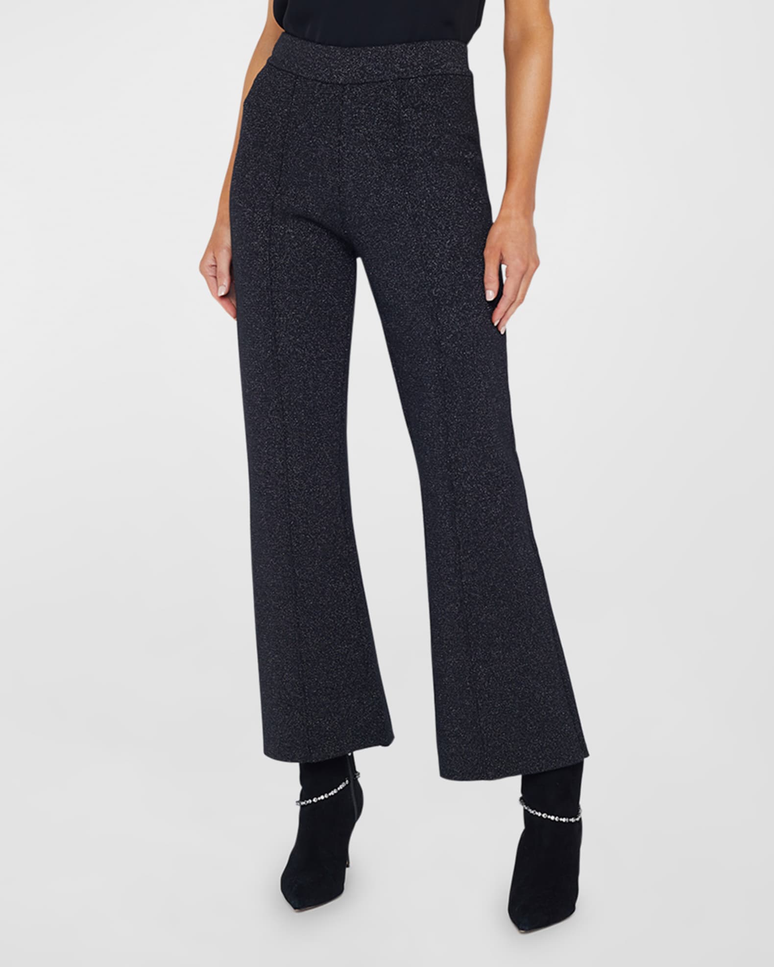 Ren Metallic Knit Flare Pants | Neiman Marcus