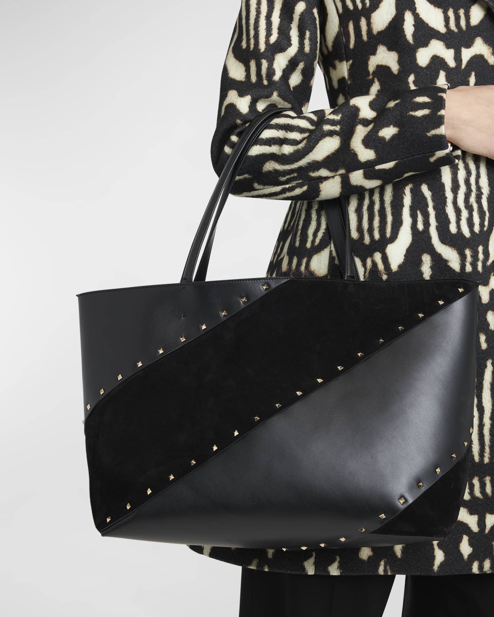 Valentino Garavani Wispy Large Rockstud Tote Bag | Neiman Marcus