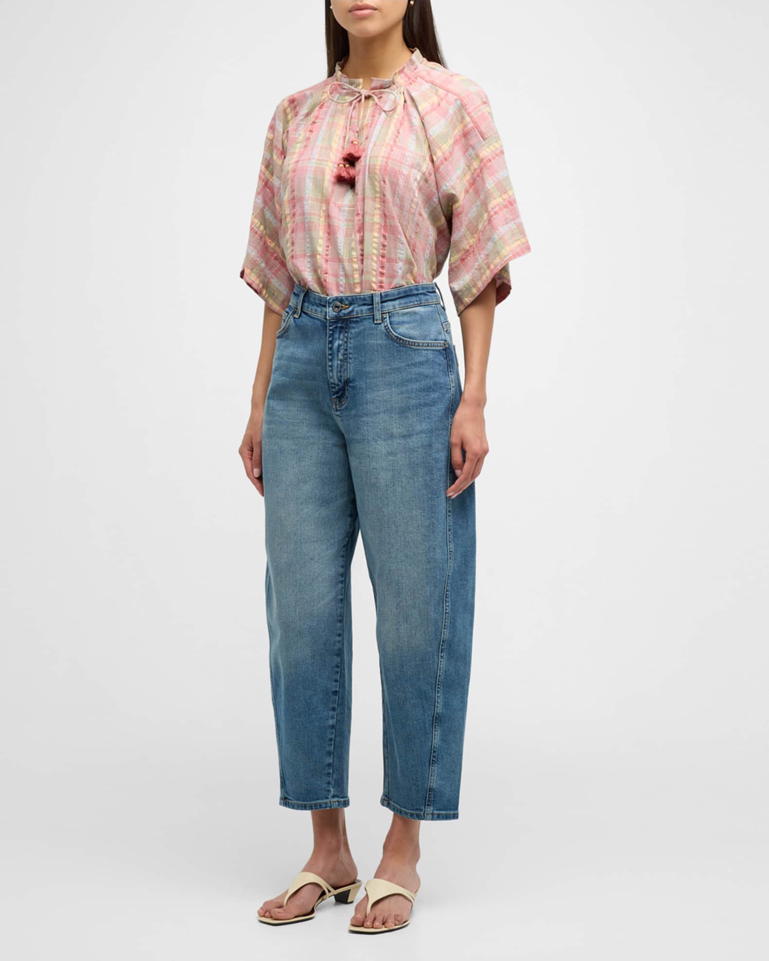 Vanessa Bruno Caleb High-Rise Cropped Denim Jeans | Neiman Marcus