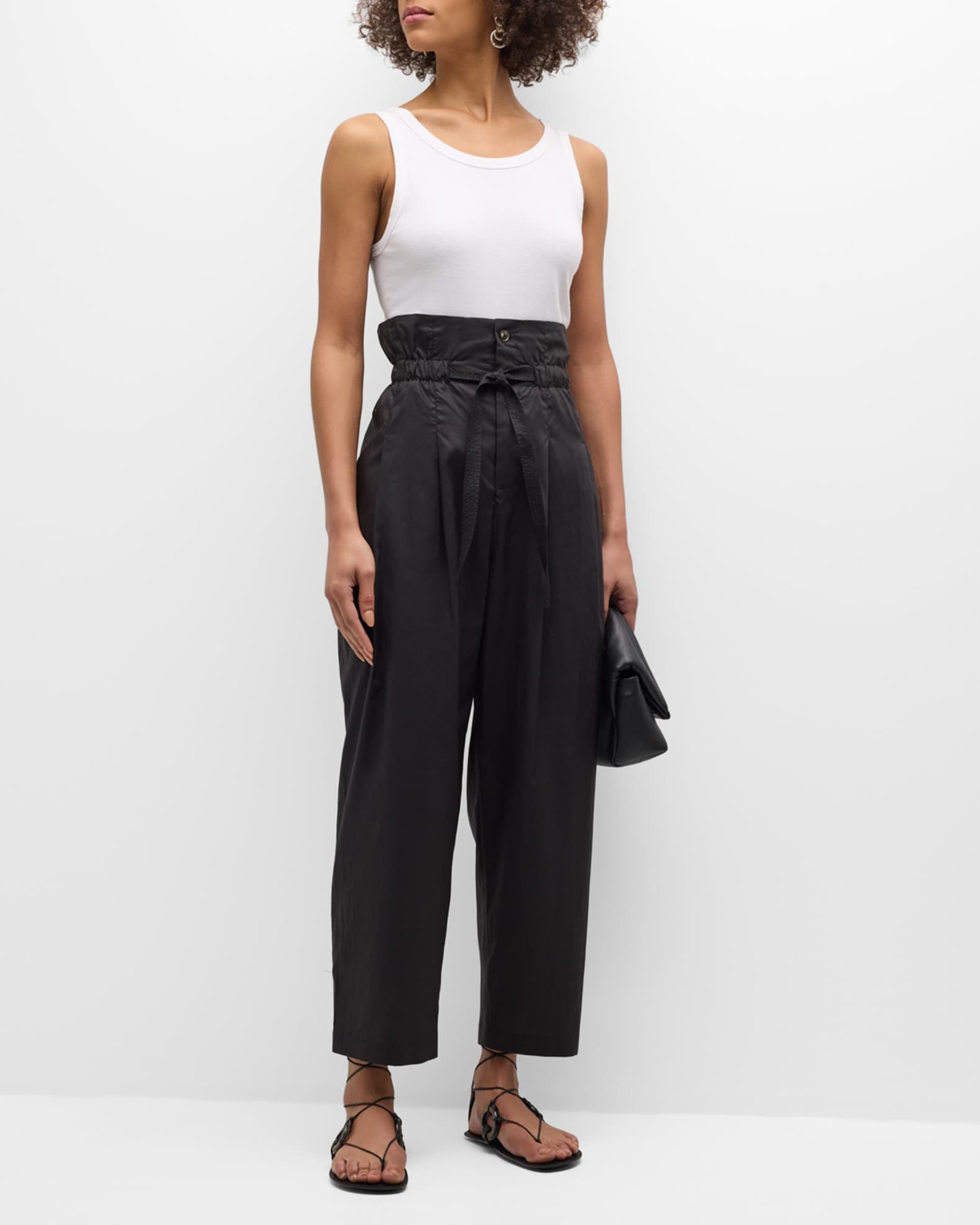 Vanessa Bruno Casimir Pleated Cropped Trousers | Neiman Marcus
