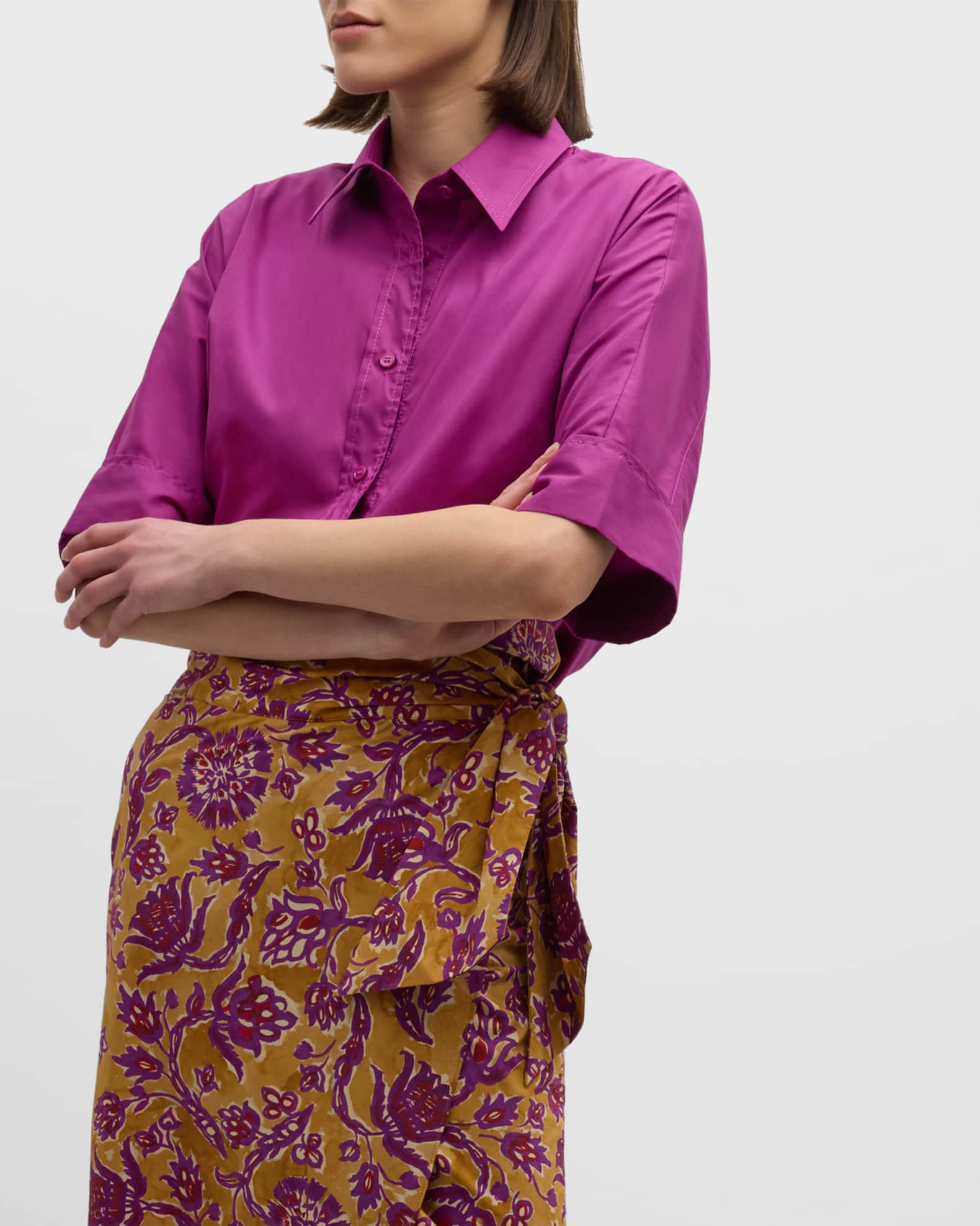 Bobby Boxy Button-Down Shirt | Neiman Marcus