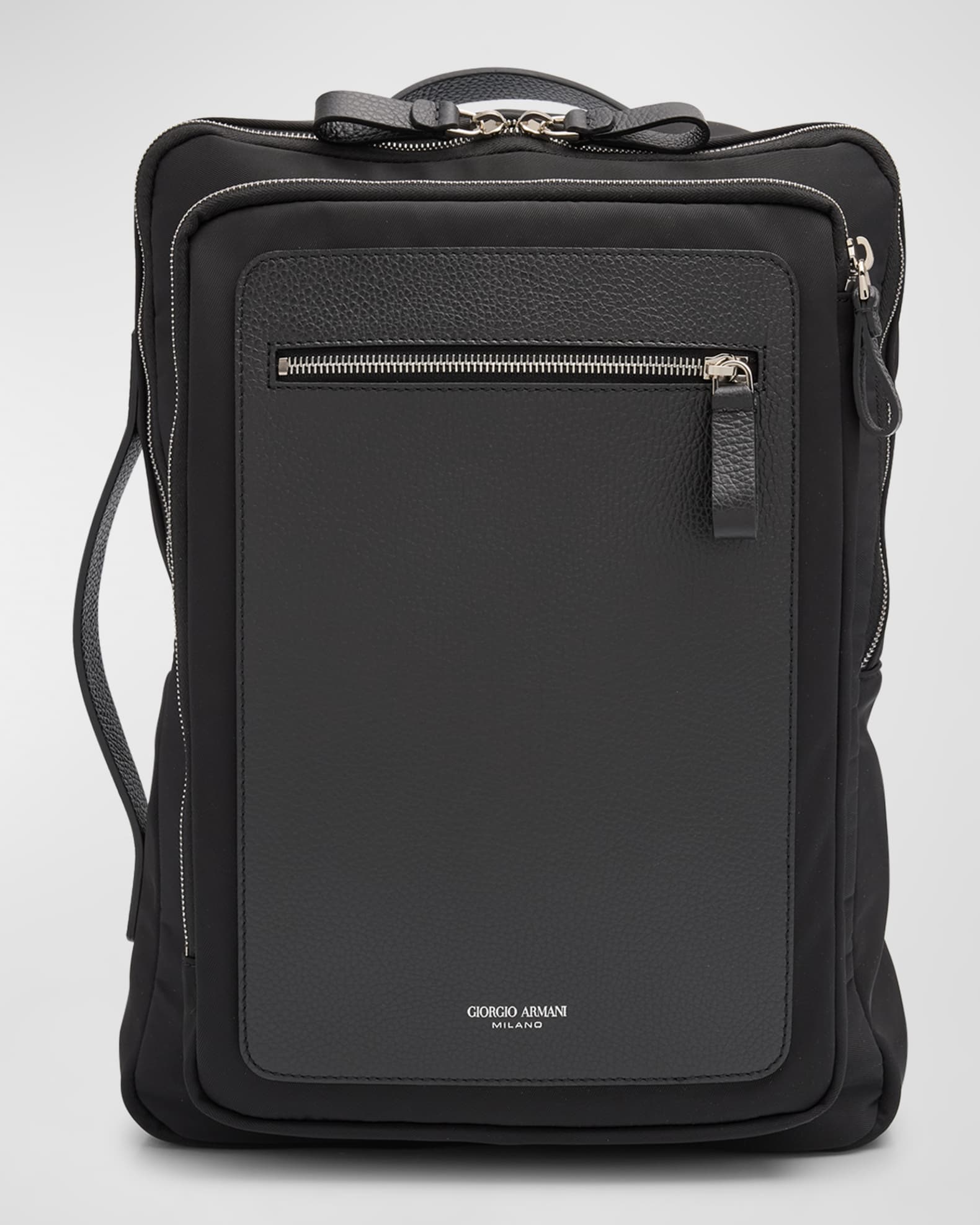 Giorgio Armani Men's Paneled Leather Backpack | Neiman Marcus