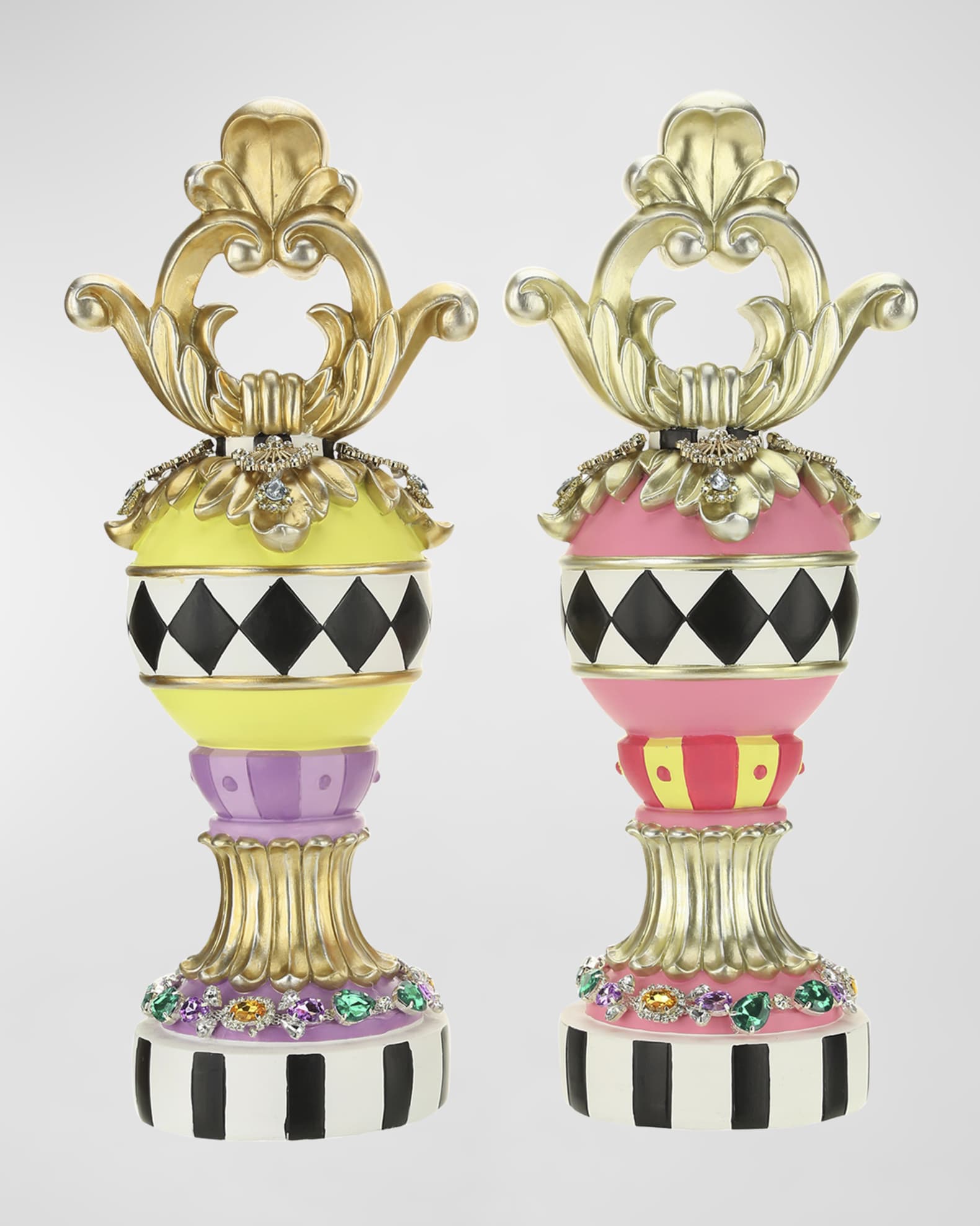 Mark Roberts Jeweled Harlequin Pastel Finials, Set of 2 | Neiman Marcus