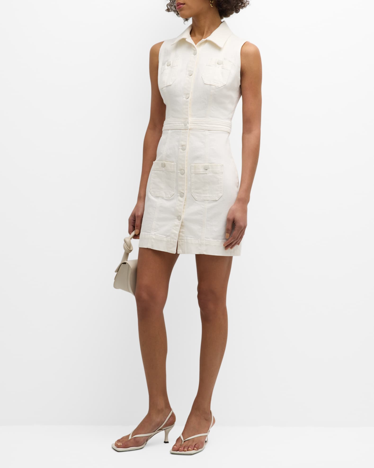 Ramy Brook Katalina Button-Front Denim Mini Dress | Neiman Marcus