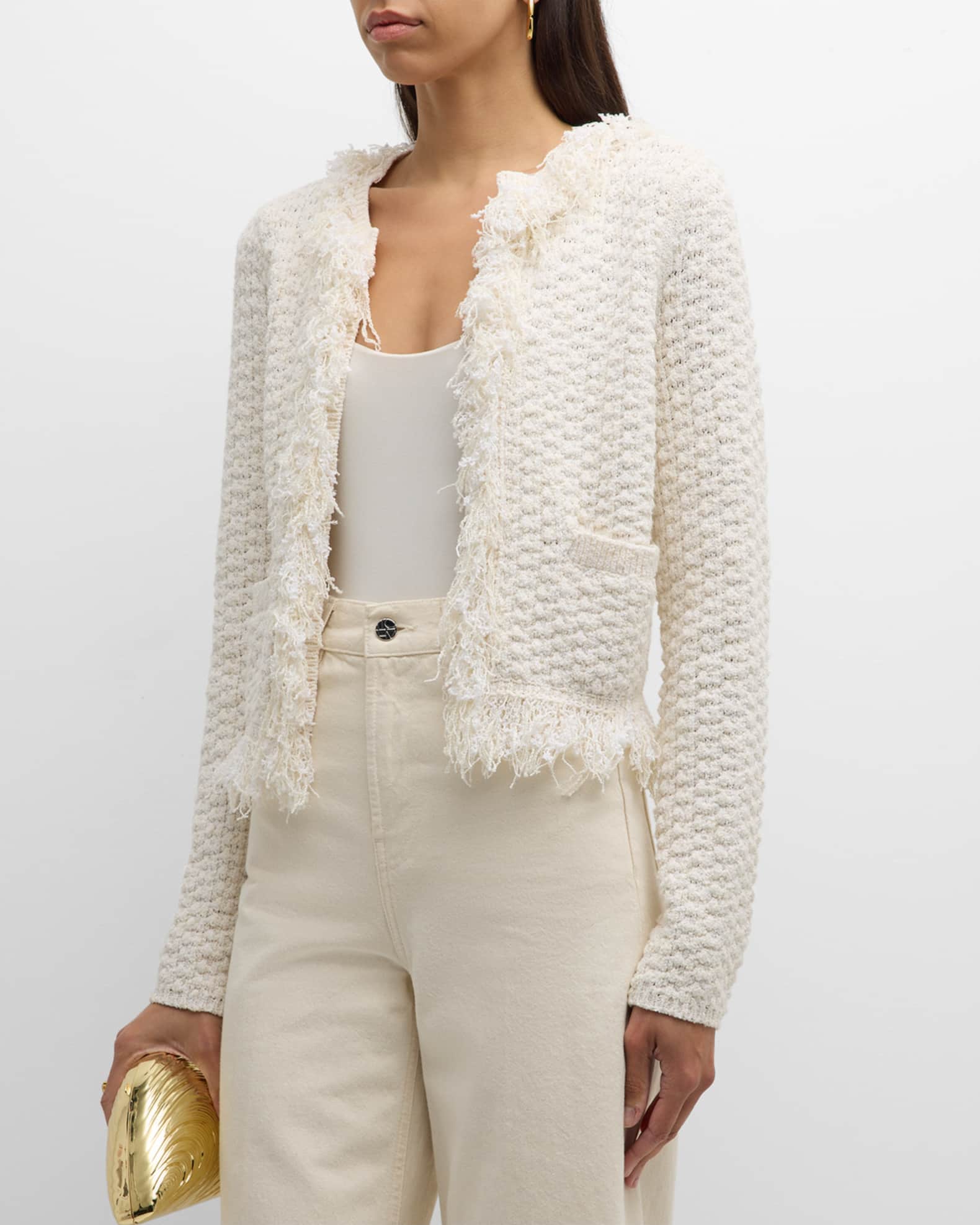 A.L.C. April Fringe Open-Front Cardigan | Neiman Marcus