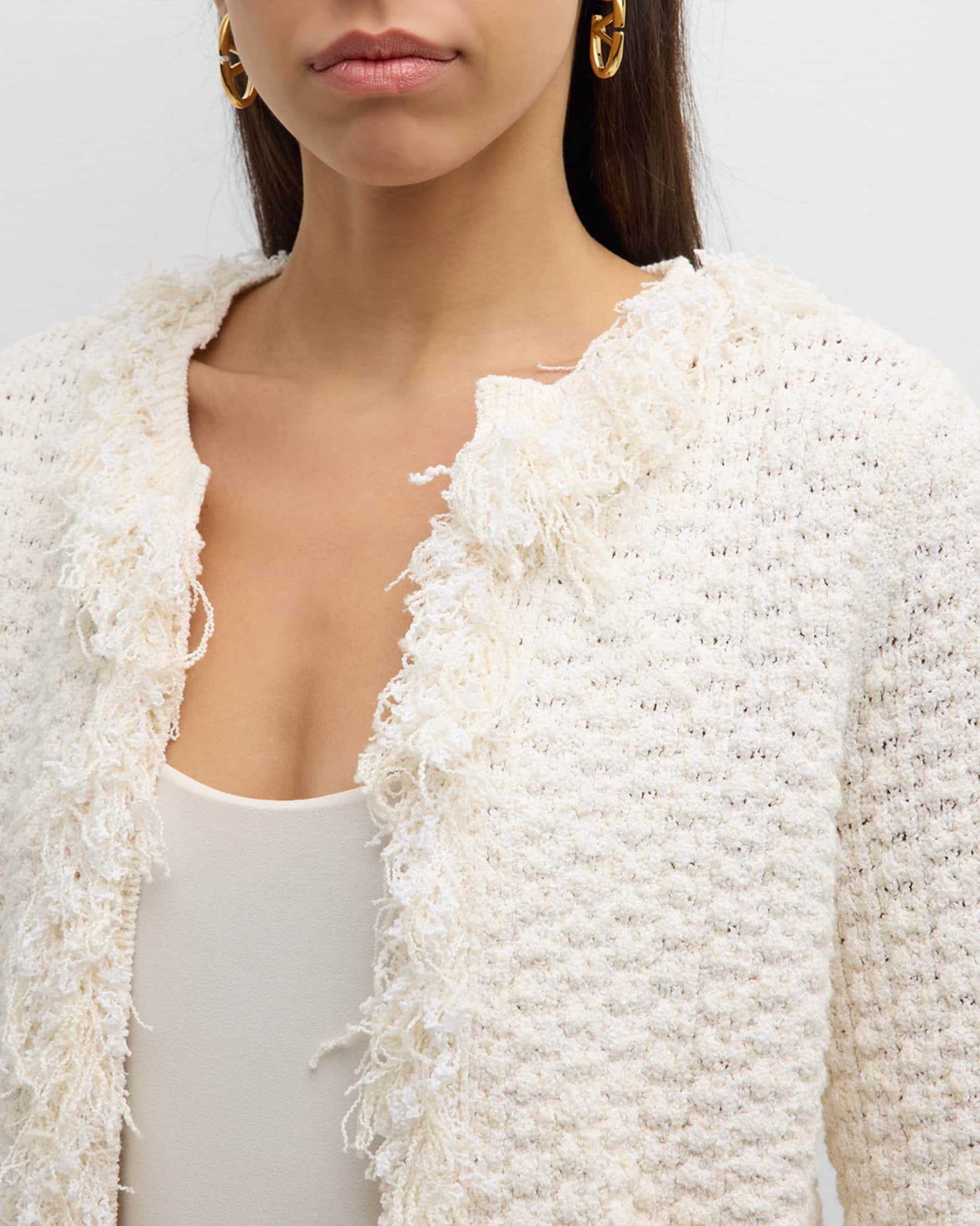 A.L.C. April Fringe Open-Front Cardigan | Neiman Marcus
