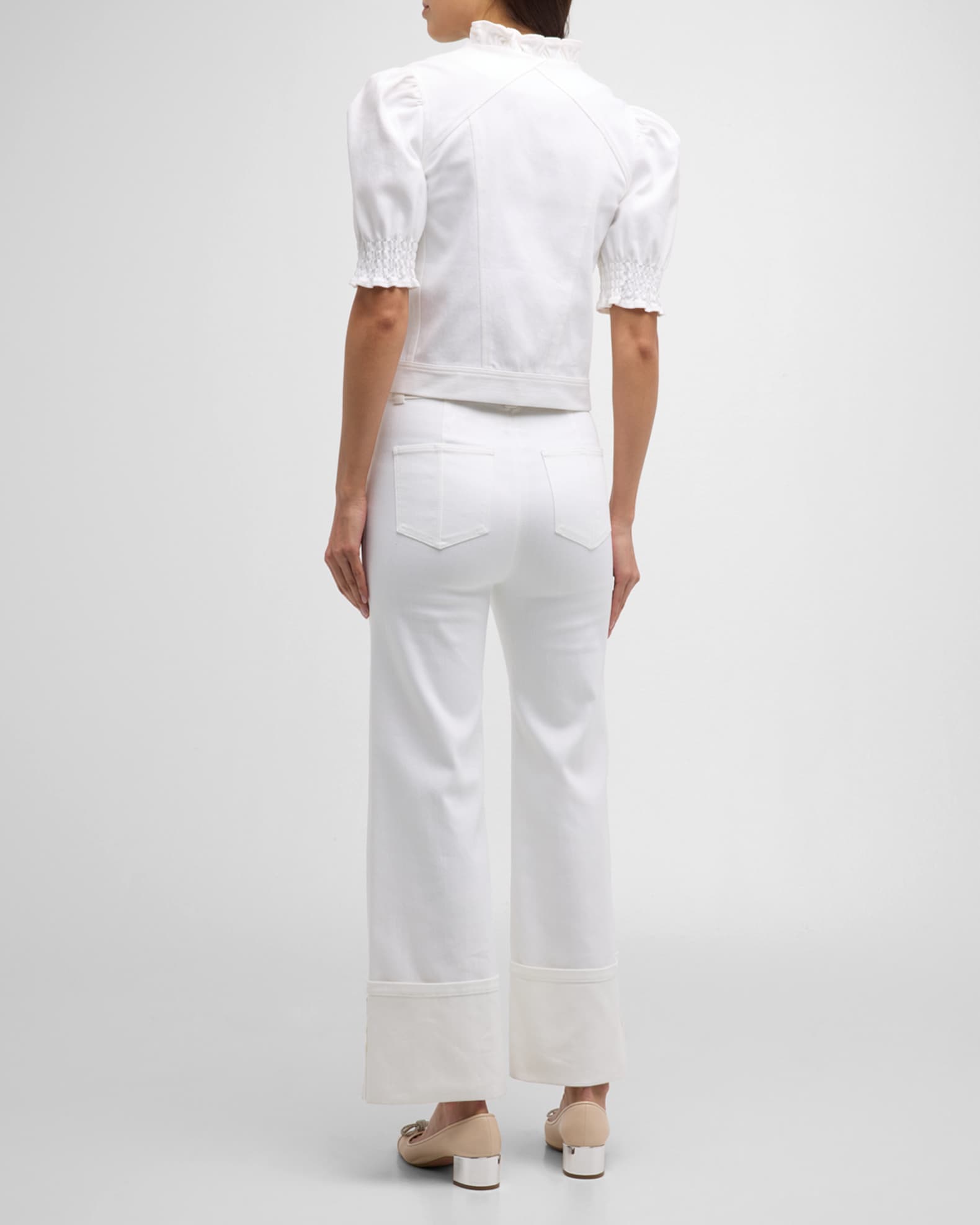 Cinq a Sept Cuffed Benji Cropped Flare Pants | Neiman Marcus