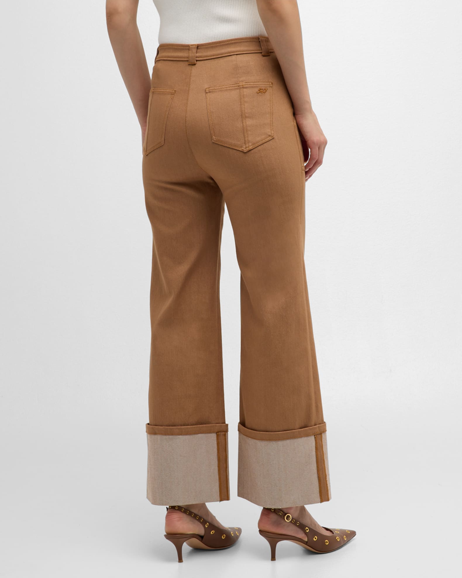 Cuffed Benji Cropped Flare Pants | Neiman Marcus