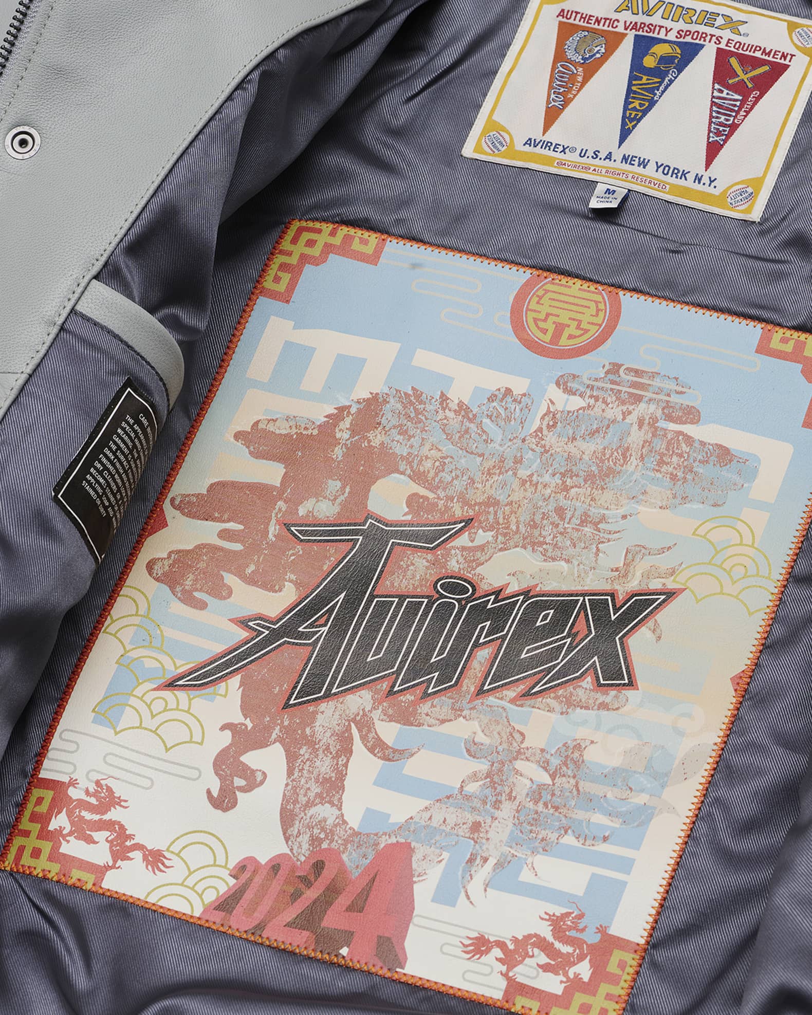 AVIREX Men's Limited Edition Twin Dragons Leather Jacket | Neiman Marcus