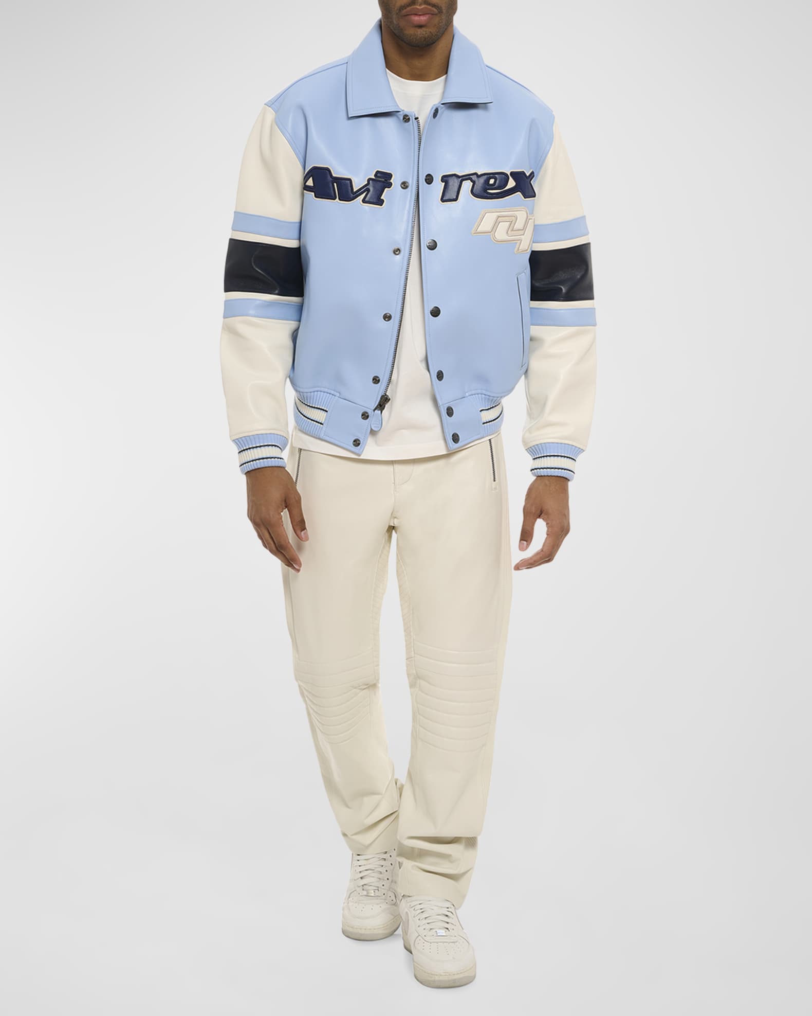 AVIREX Men's Legend Colorblock Leather Bomber Jacket | Neiman Marcus