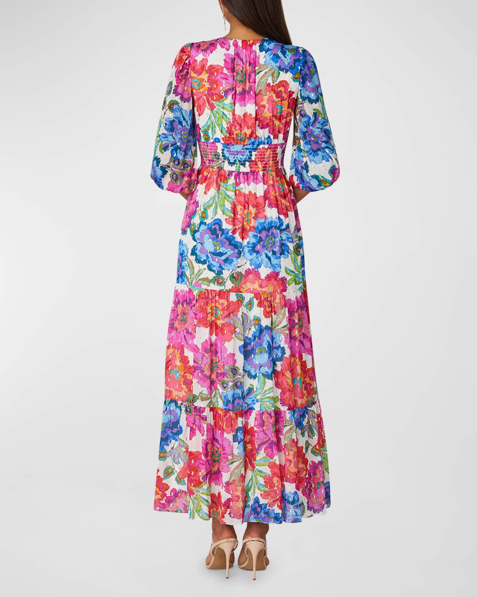 Shoshanna Laurel Tiered Floral Print Smocked Maxi Dress Neiman Marcus