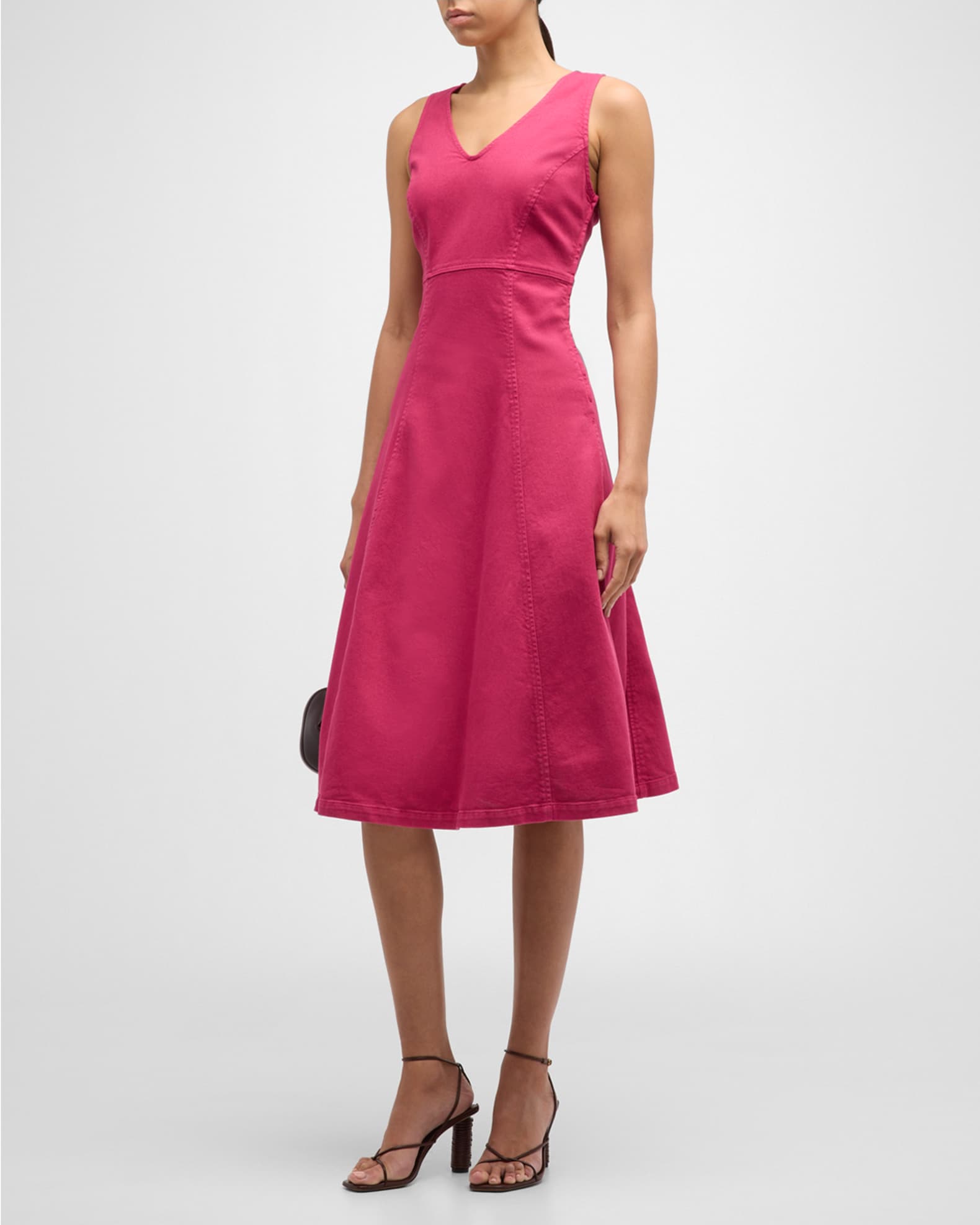 Emporio Armani Sleeveless Denim Midi Dress | Neiman Marcus