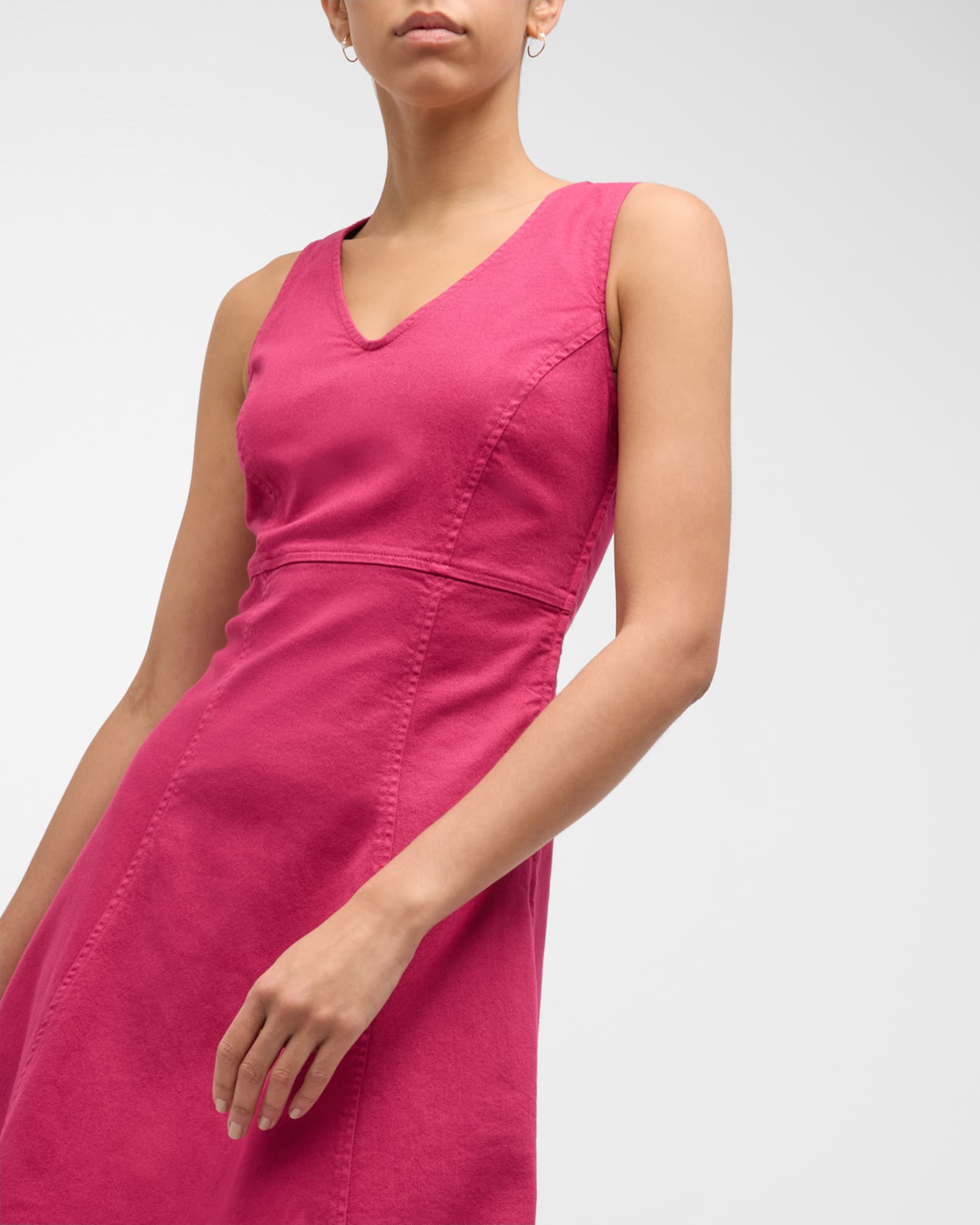 Emporio Armani Sleeveless Denim Midi Dress | Neiman Marcus