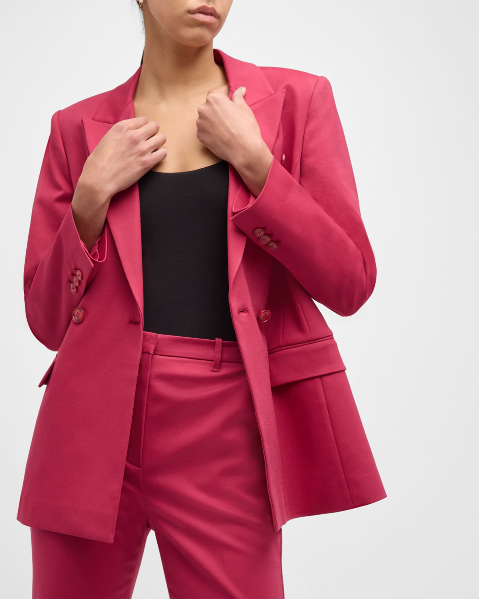 Emporio Armani Double-Breasted Couture Cotton Blazer | Neiman Marcus