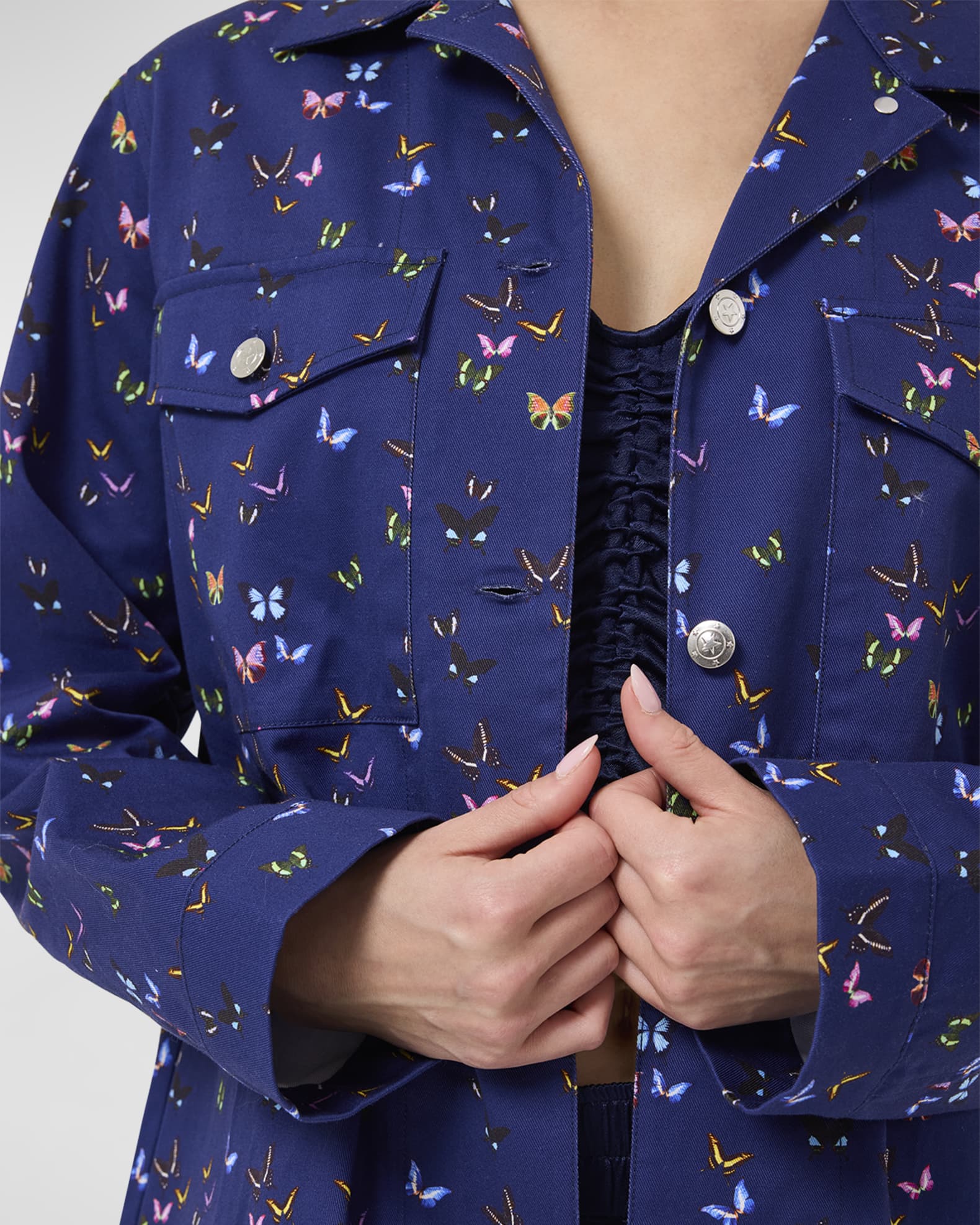 Terez Midnight Butterflies Twill Jacket | Neiman Marcus