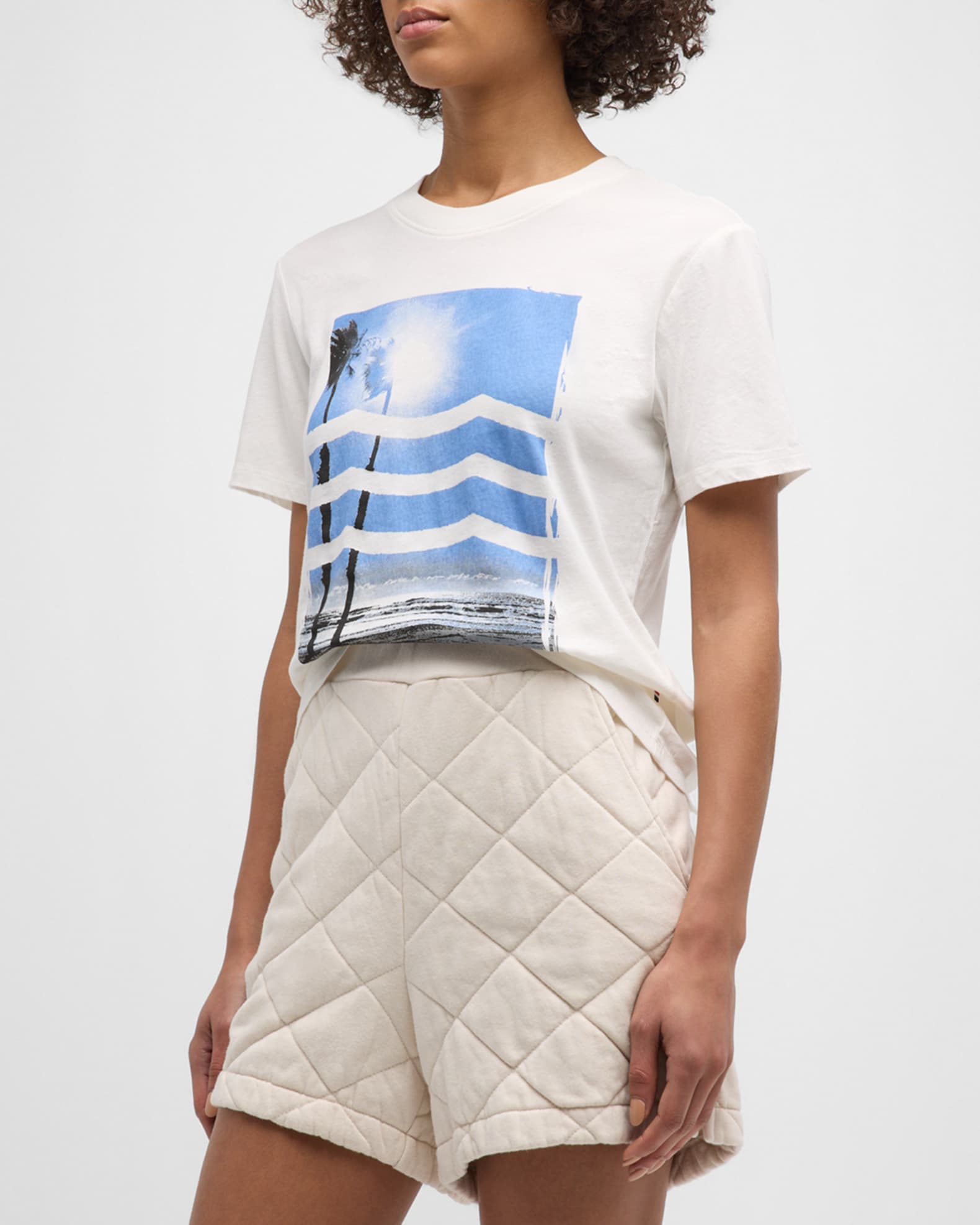 Sol Angeles Cali Waves Crewneck T-Shirt | Neiman Marcus