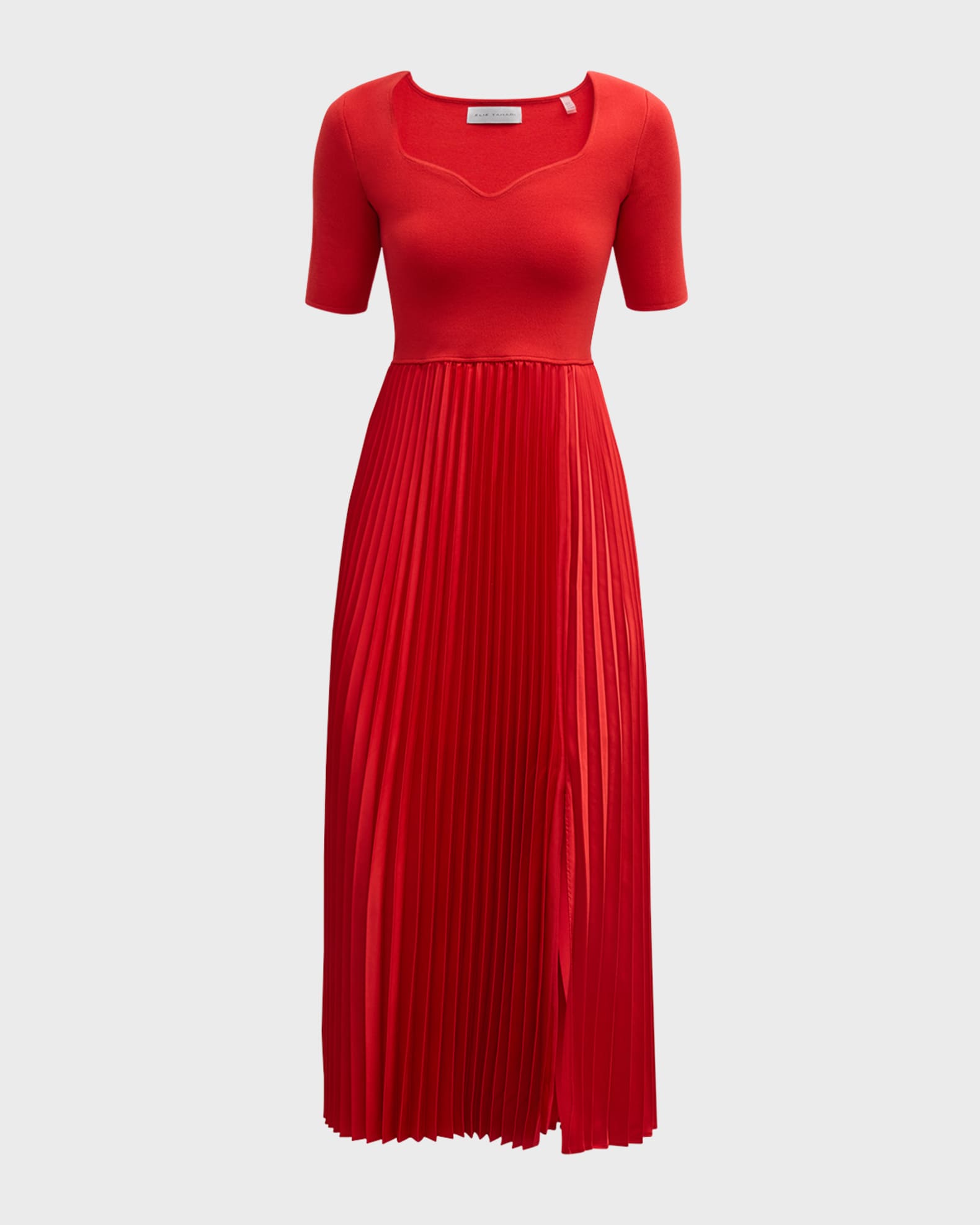 Elie Tahari The Luella Pleated Sweetheart Sweater Dress | Neiman Marcus