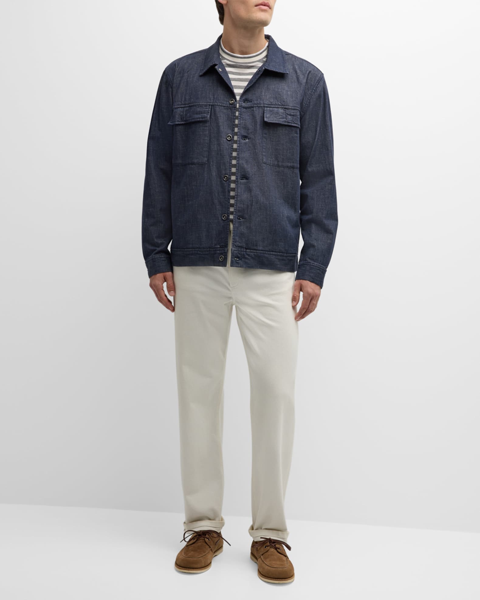 Rodd & Gunn Men's Little Valley Chambray Trucker Jacket | Neiman Marcus