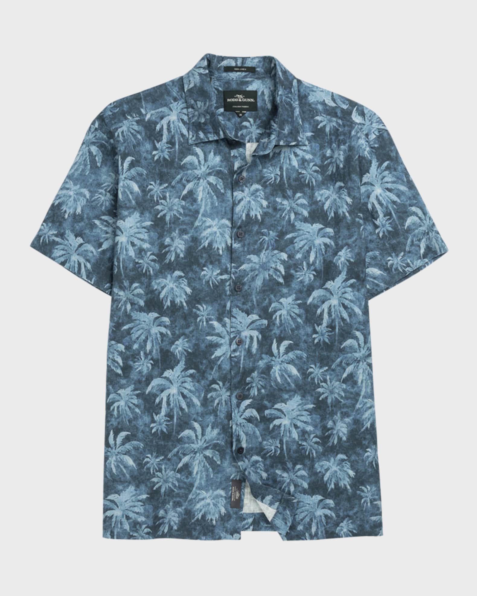 Rodd & Gunn Men's Destiny Bay Linen Palm-Print Short-Sleeve Shirt ...