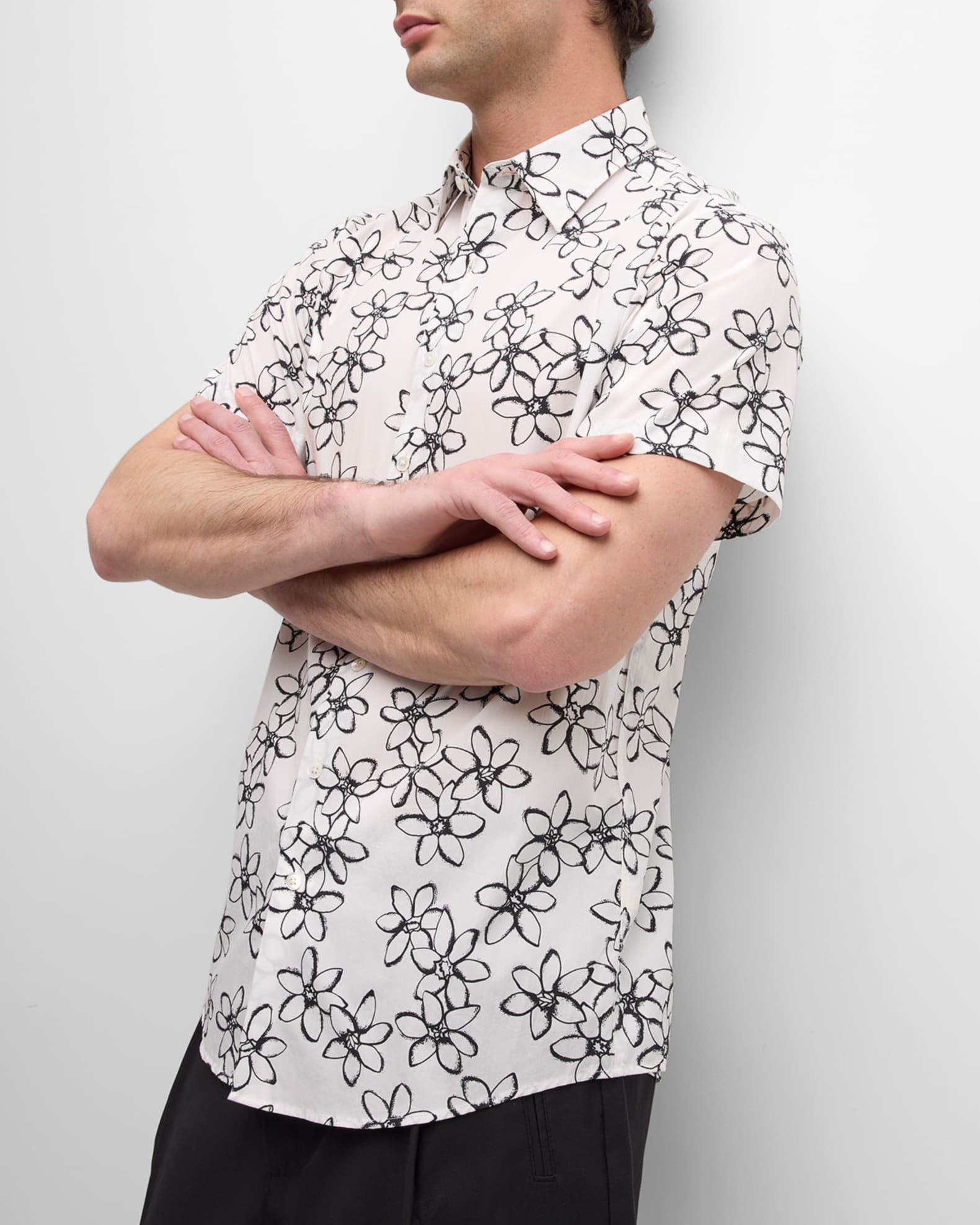 Rodd & Gunn Men's Wingrove Floral-Print Short-Sleeve Shirt | Neiman Marcus