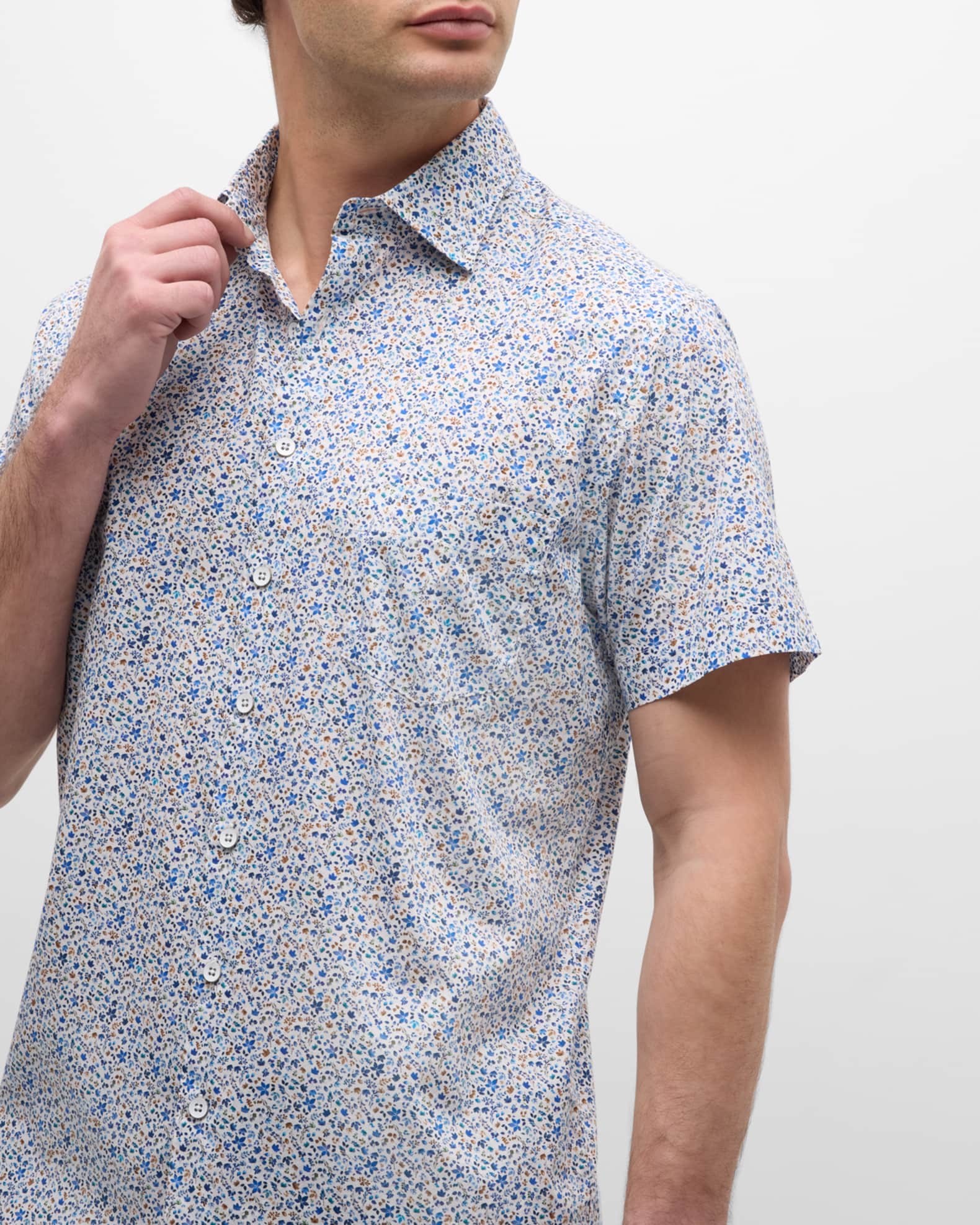 Rodd & Gunn Men's Gale Ditzy Floral Short-Sleeve Shirt | Neiman Marcus