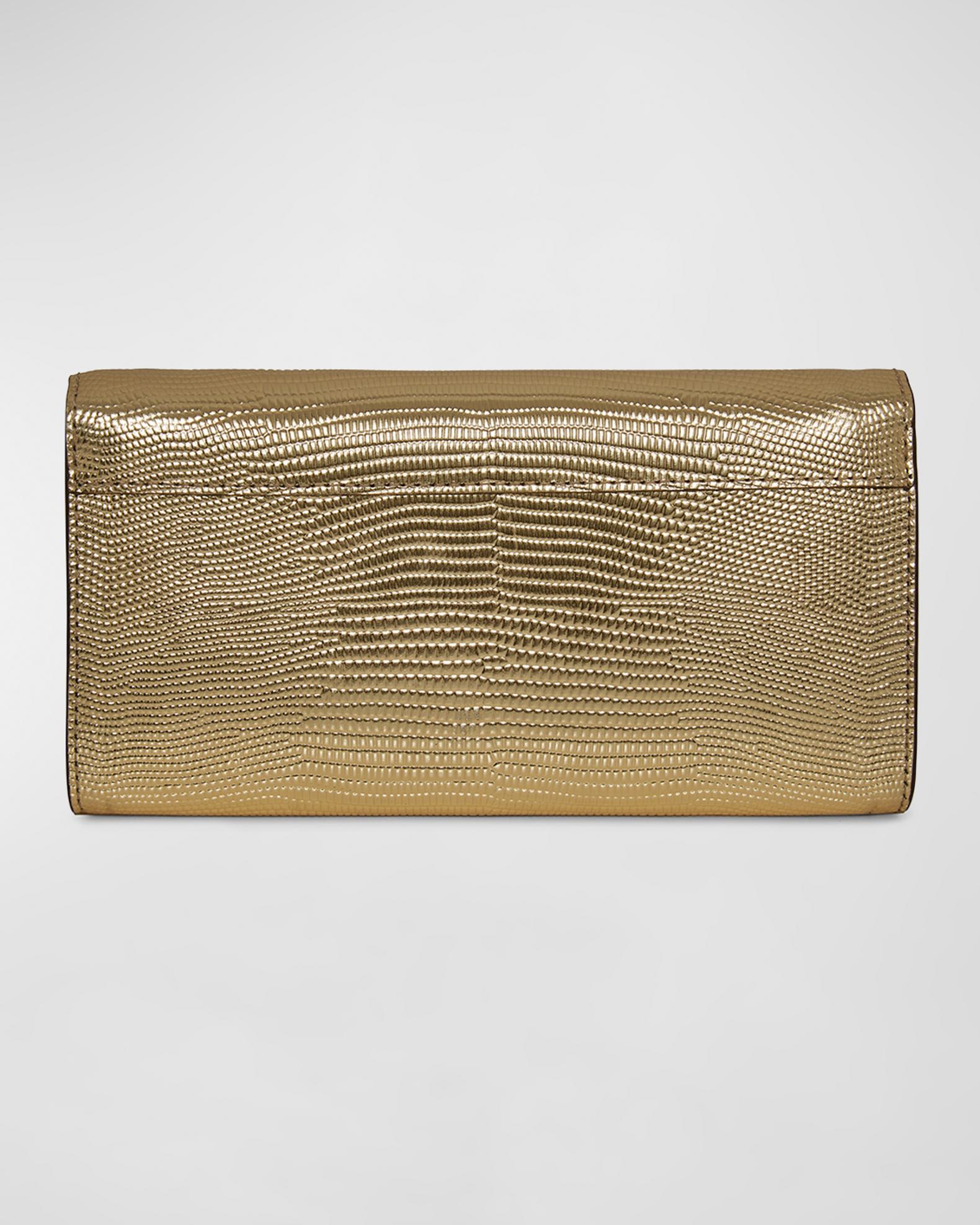 STRATHBERRY Multrees Metallic Lizard-Embossed Wallet on Chain | Neiman ...