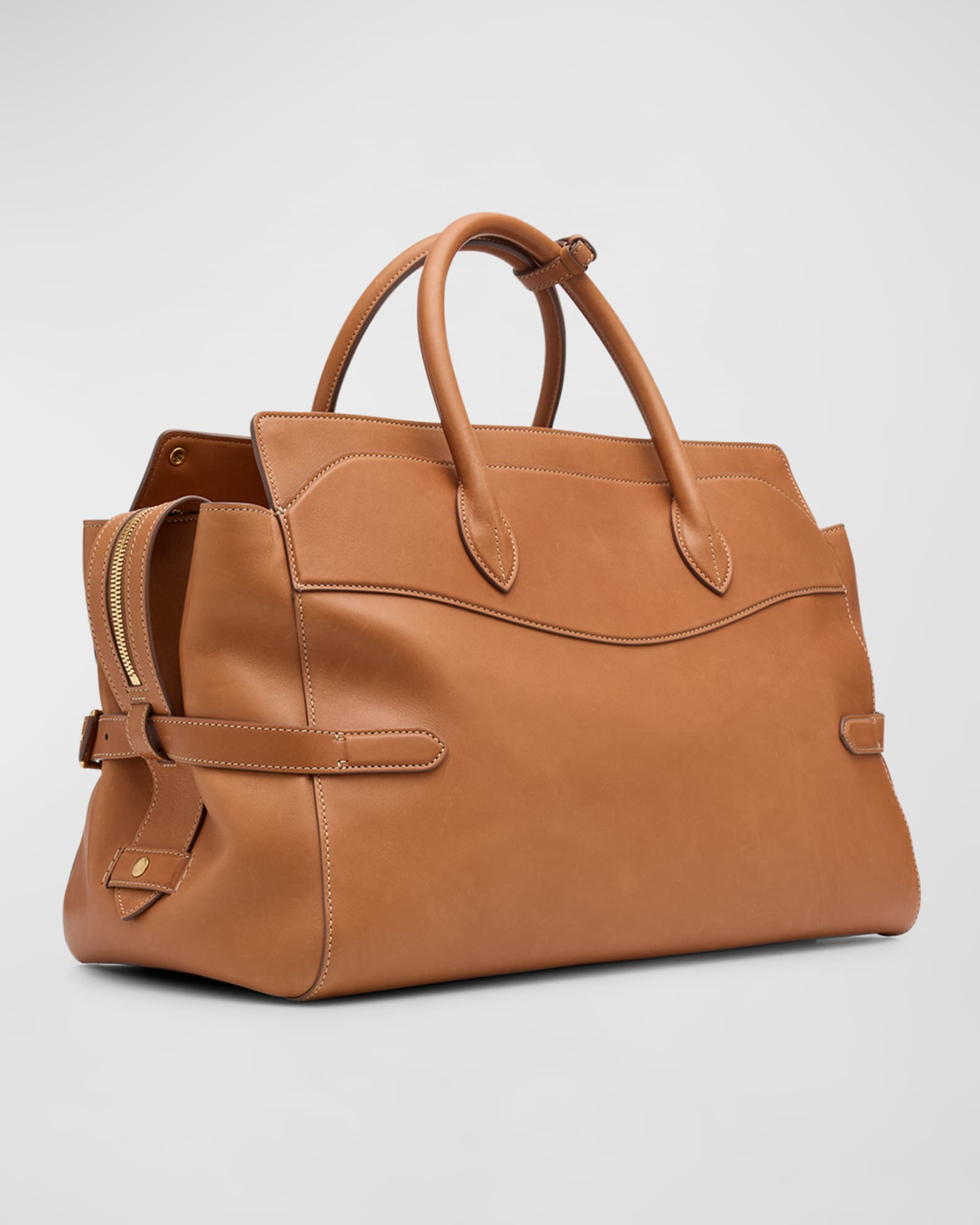 Ralph Lauren Purple Label Men's Bedford Canvas and Calfskin Bowler Bag ...