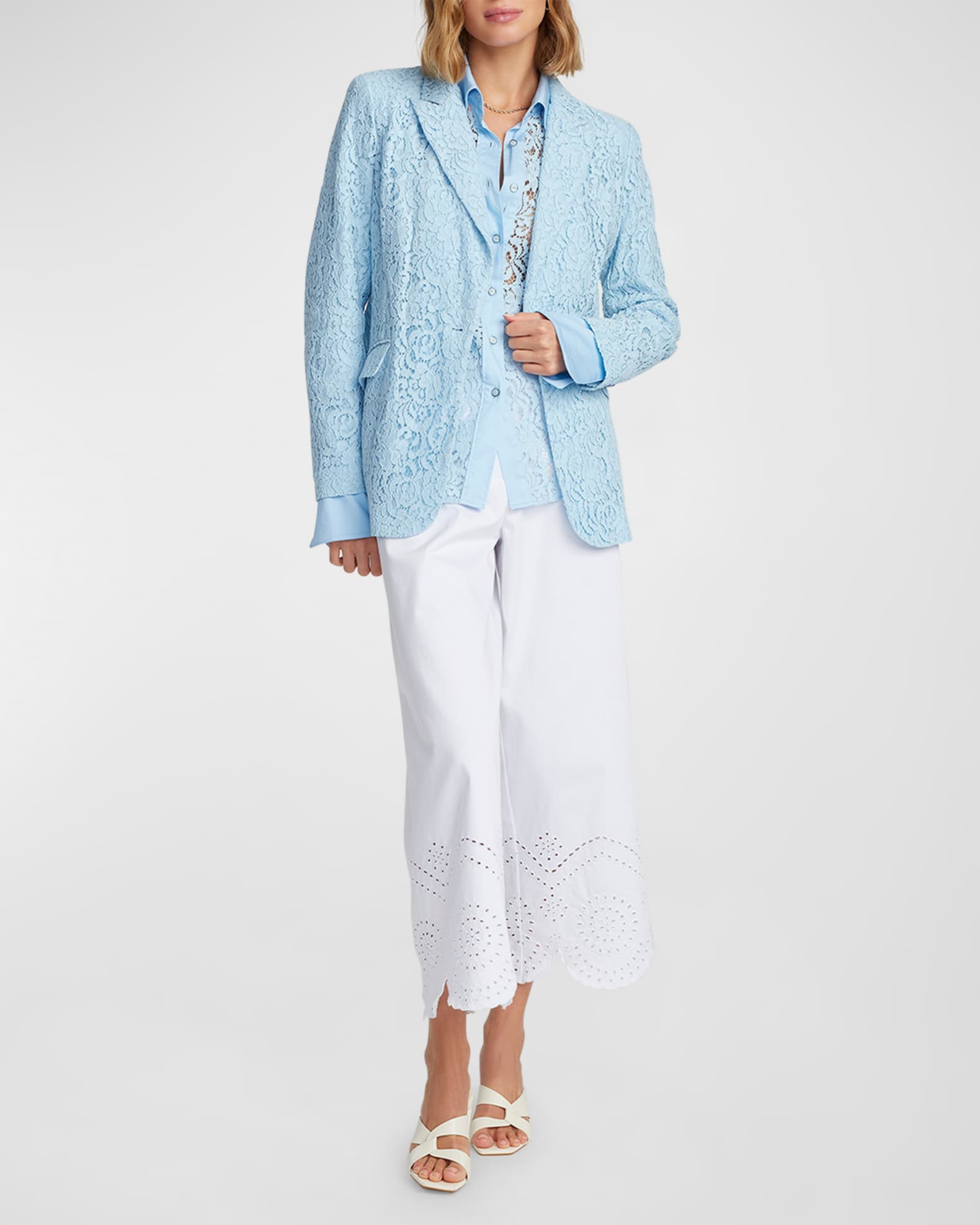 Robert Graham Penelope Single-Button Floral Lace Jacket | Neiman Marcus
