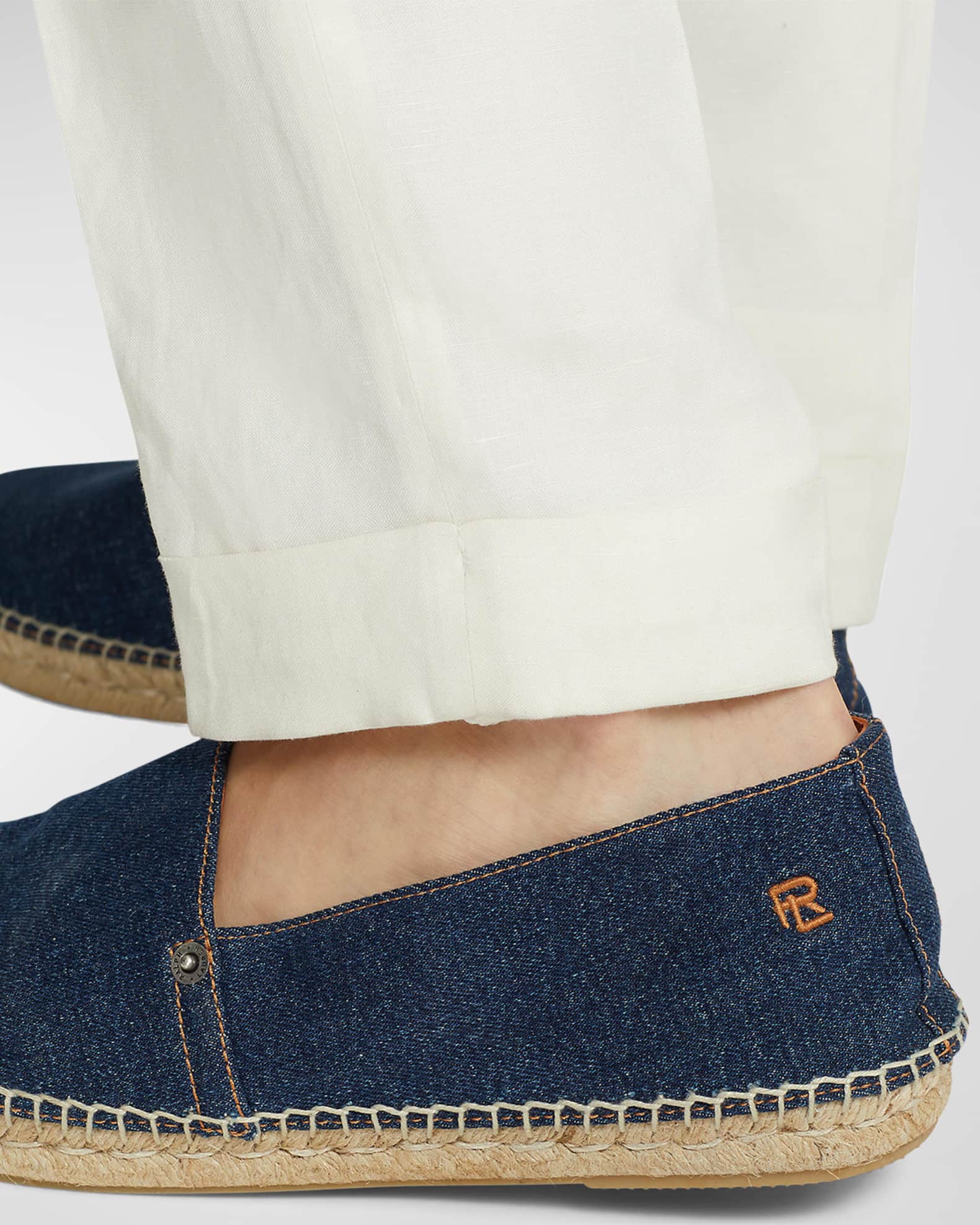 Ralph Lauren Purple Label Men's Bowsworth Denim Espadrilles | Neiman Marcus
