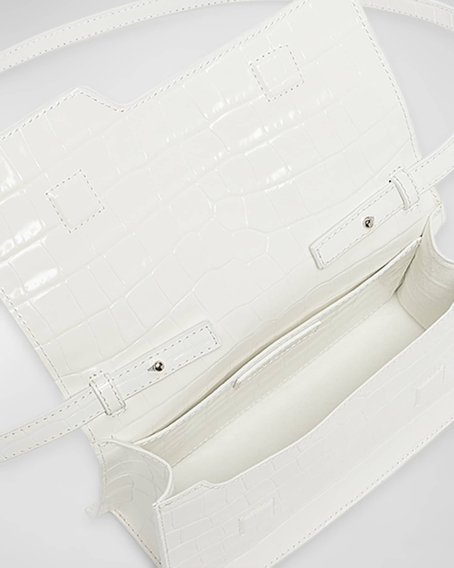 Coperni Folder Mini Croc-Embossed Shoulder Bag | Neiman Marcus