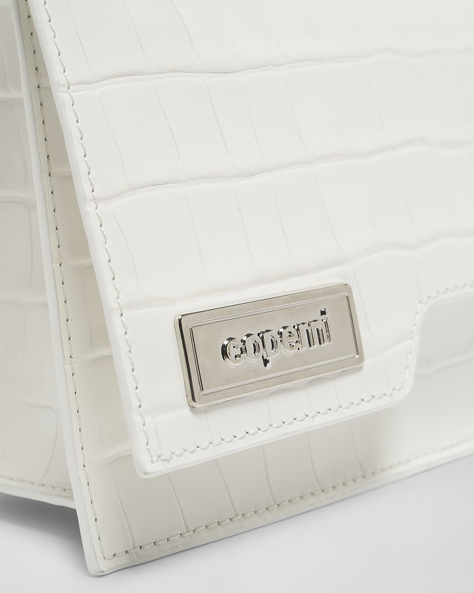 Coperni Folder Mini Croc-Embossed Shoulder Bag | Neiman Marcus