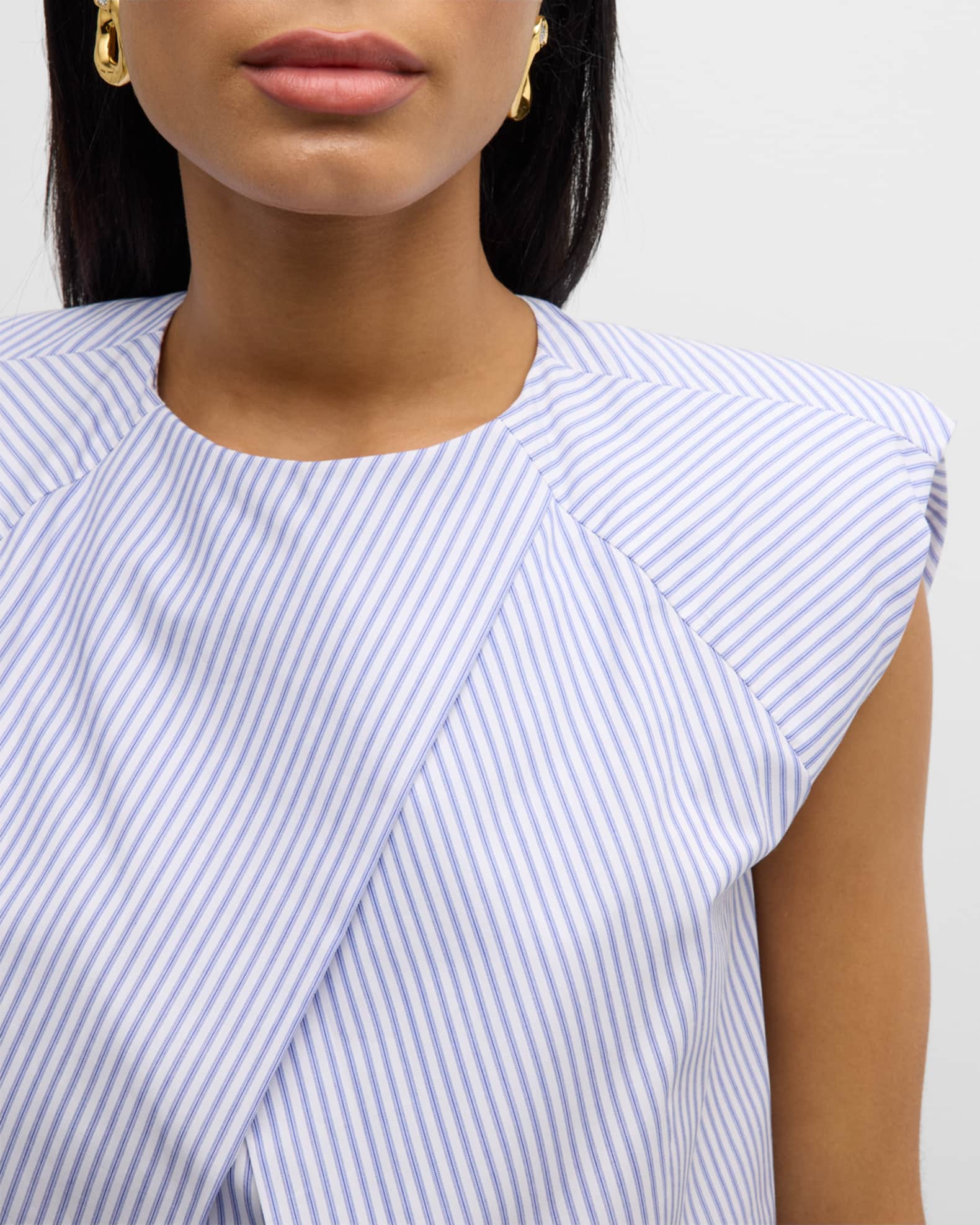 Finley Sydney Striped Cap-Sleeve Crop Top | Neiman Marcus