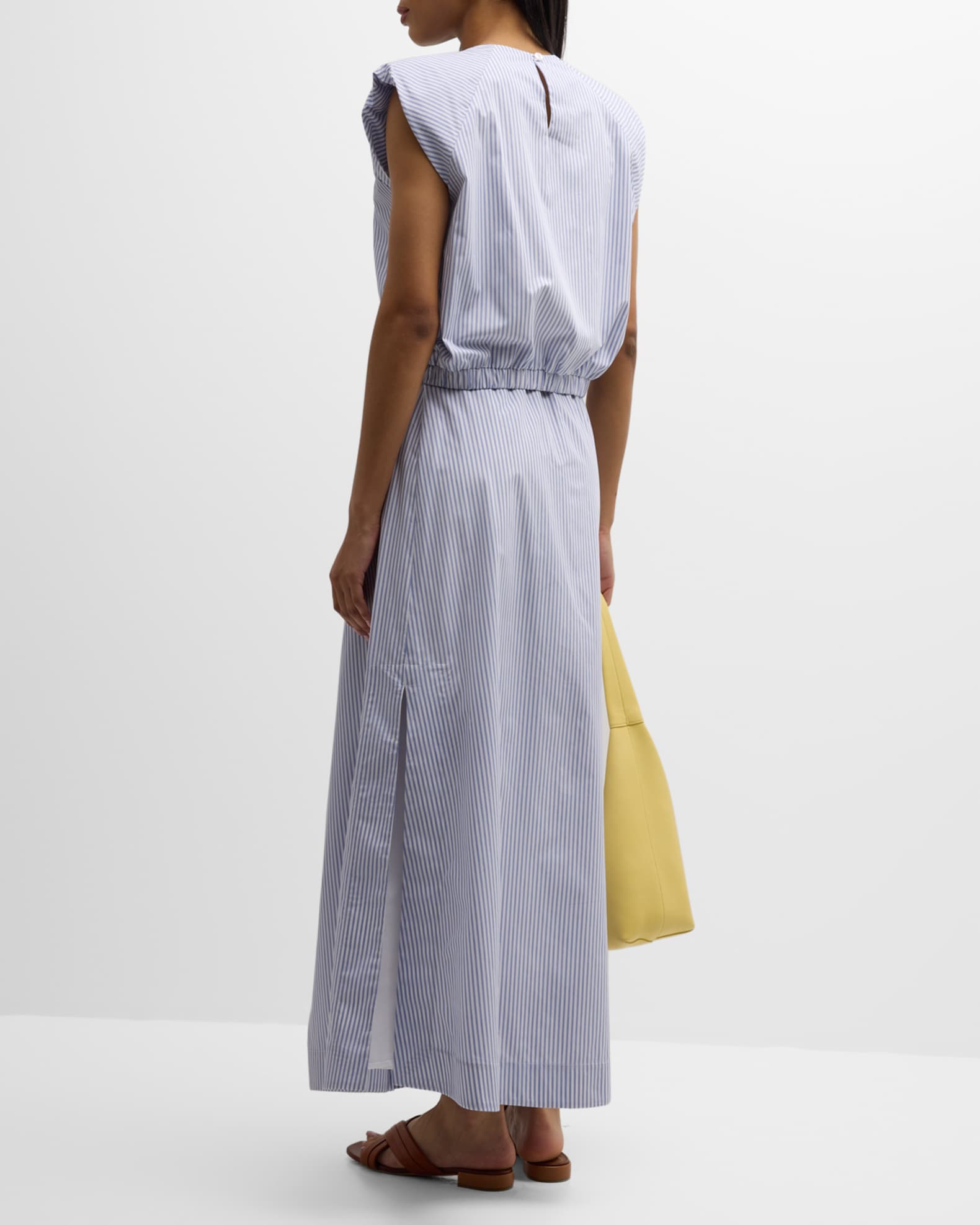 Finley Slit-Hem Striped Cotton Maxi Skirt | Neiman Marcus