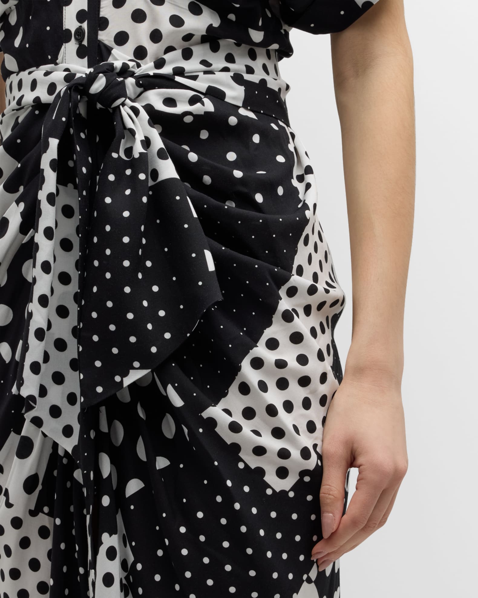 Le Superbe Miko Draped Short-Sleeve Shirtdress | Neiman Marcus