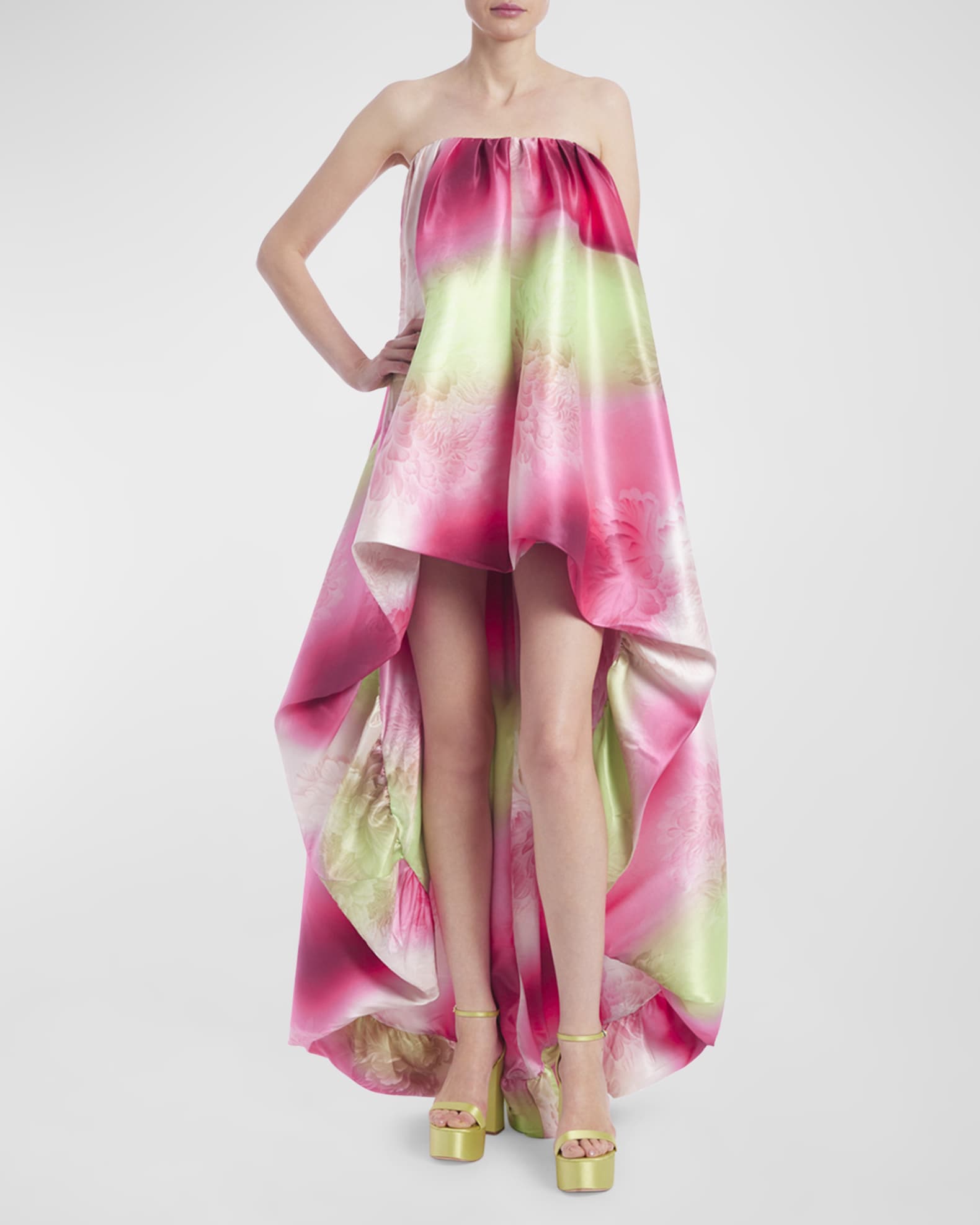 One33 Social Strapless High-Low Ombre Gown | Neiman Marcus