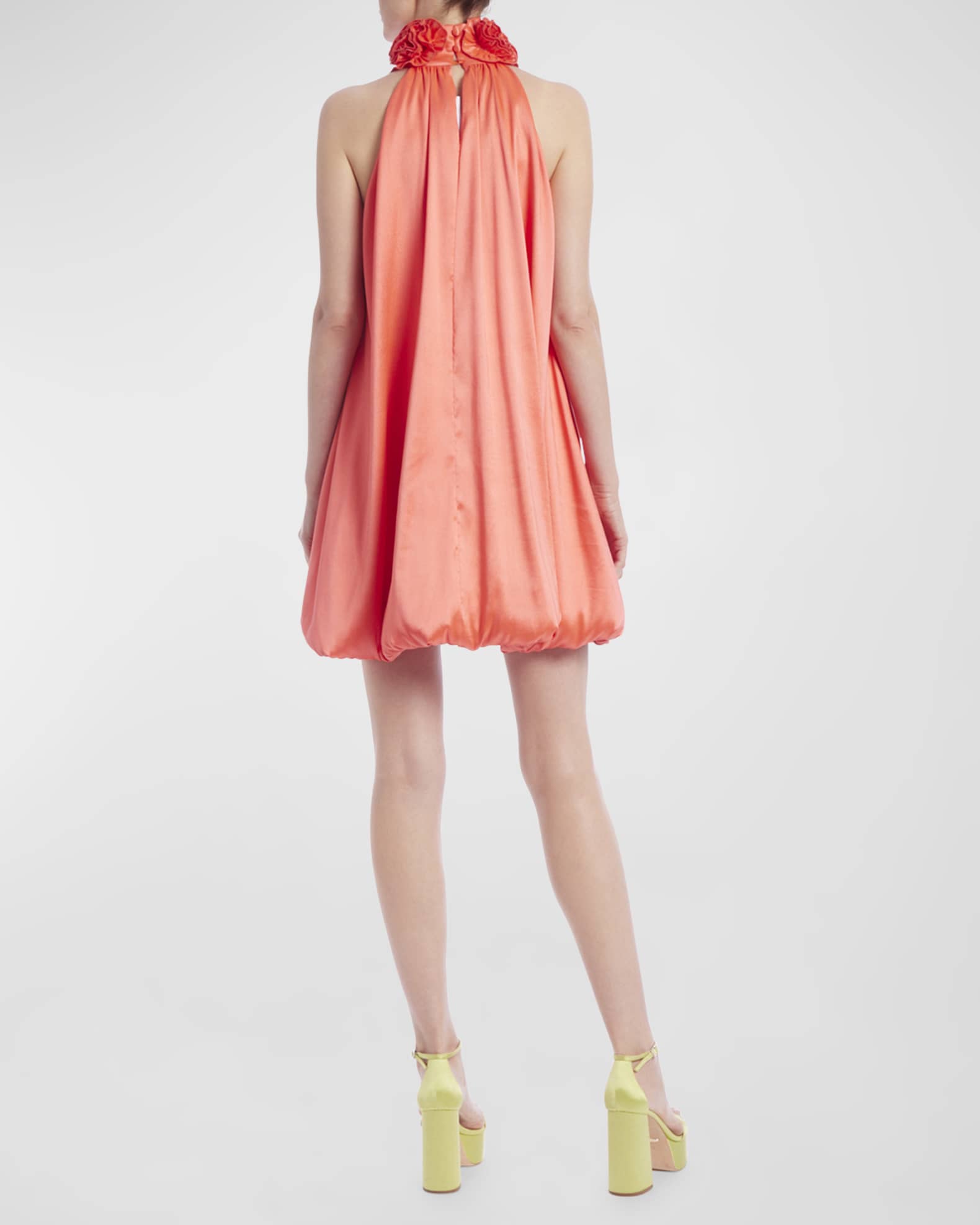 One33 Social Ruched Flower-Embellished Bubble Mini Dress | Neiman Marcus