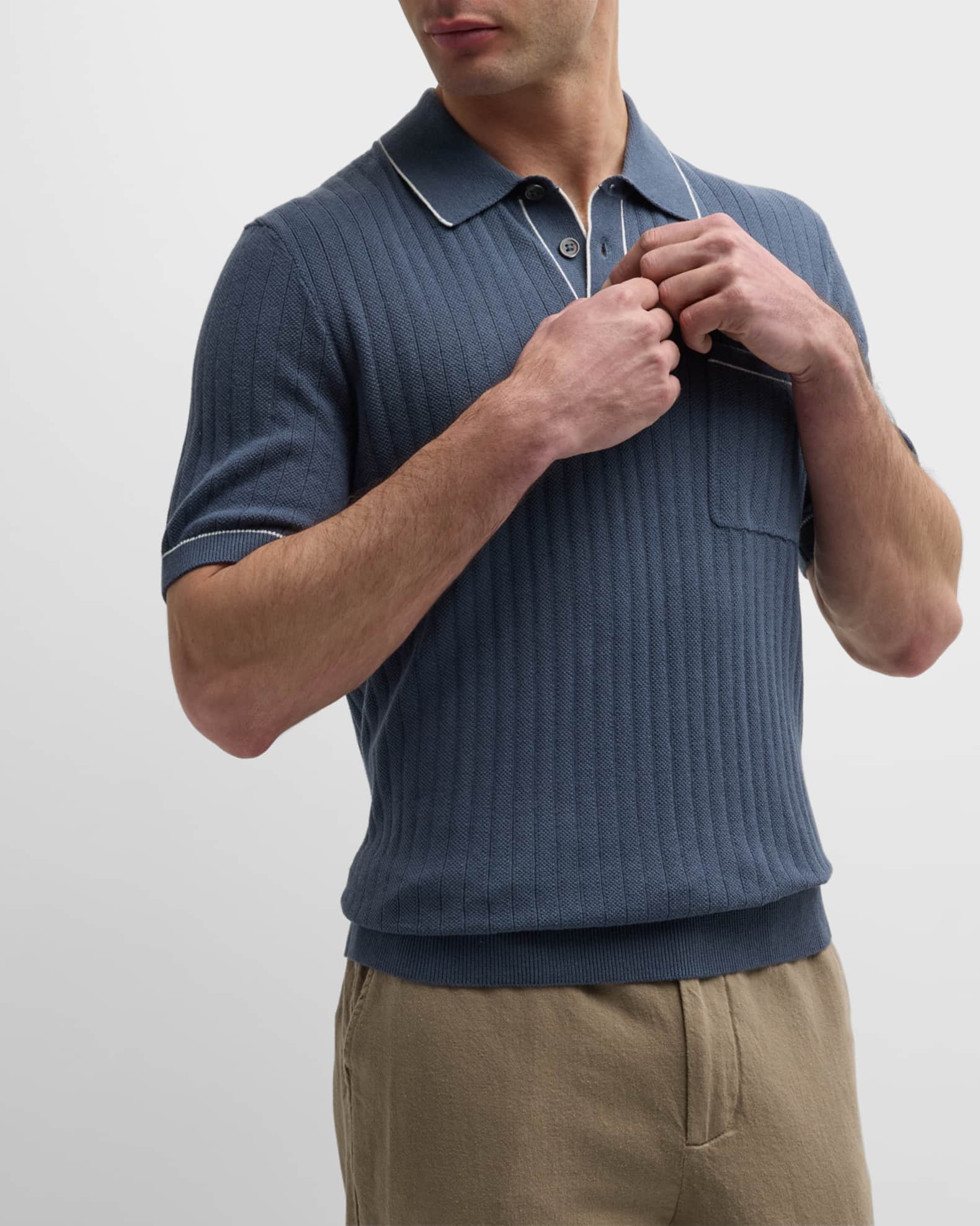 Rails Men's Hardy Ribbed Polo Shirt | Neiman Marcus