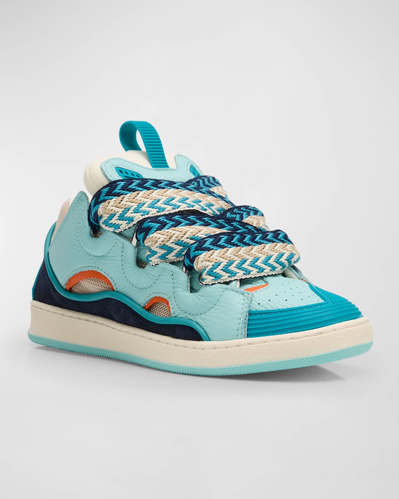Lanvin Boy's Curb Chunky Leather Low-Top Sneakers, Kids | Neiman Marcus
