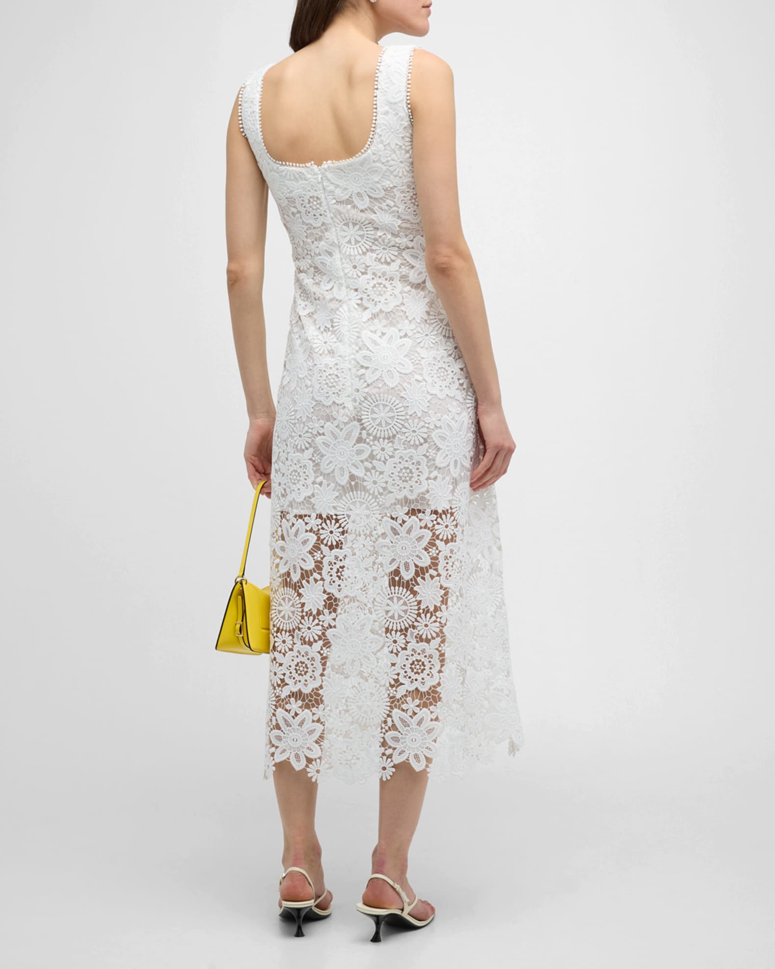 WAIMARI Kim Floral Lace Midi Dress | Neiman Marcus