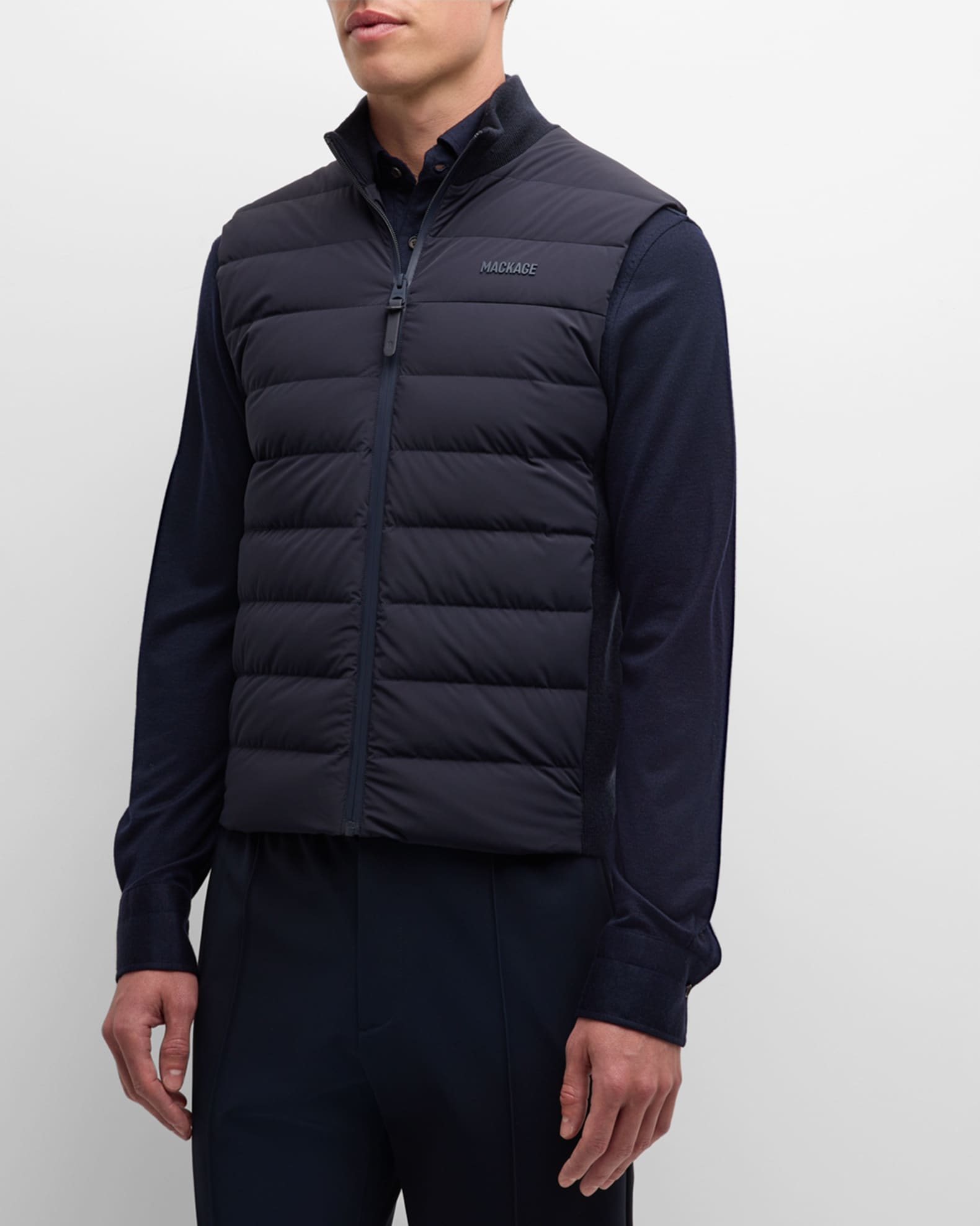 Mackage Men's Jacob Ribbed Light Down Vest | Neiman Marcus