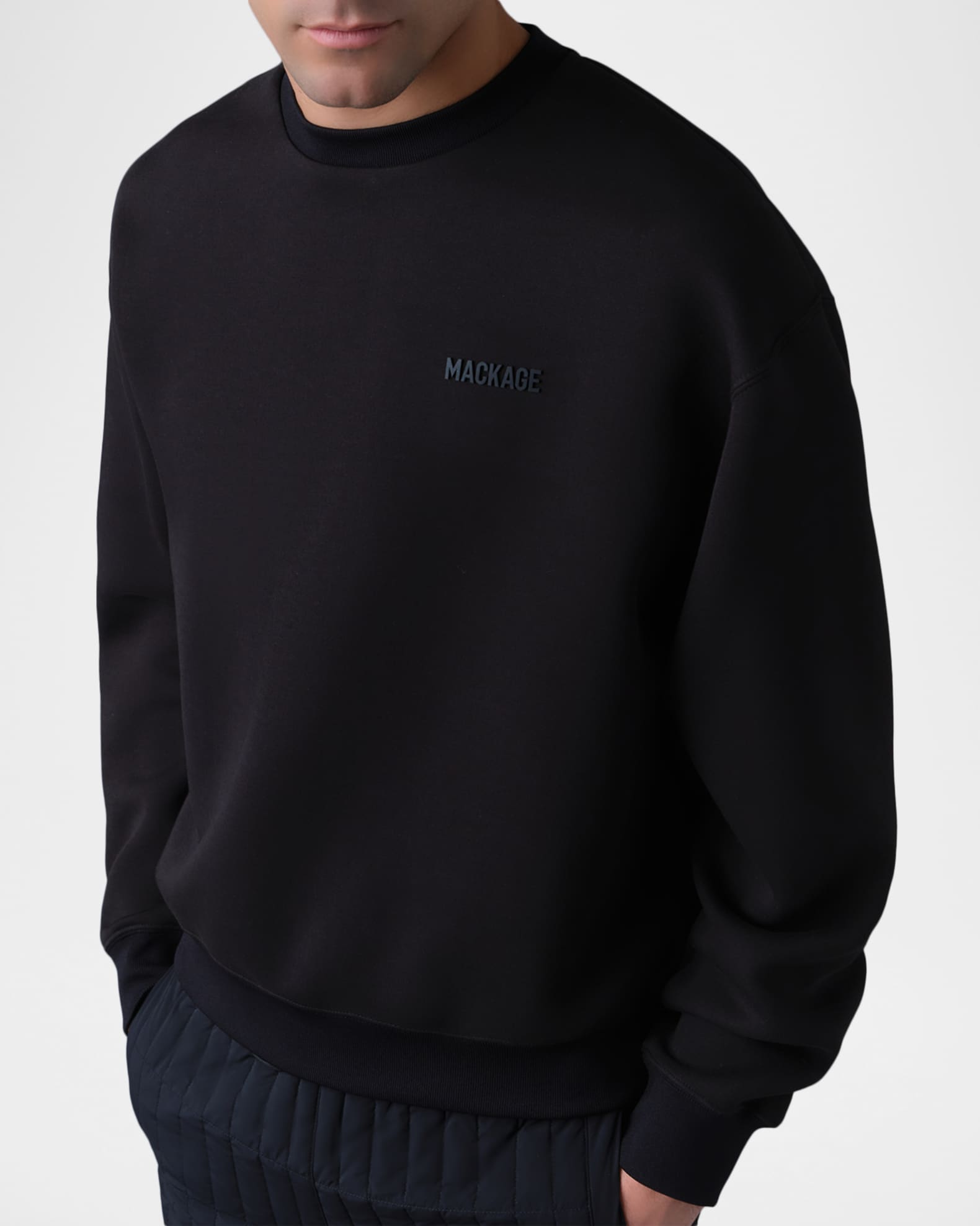 Mackage Men's Julian Jersey Crewneck Sweater | Neiman Marcus