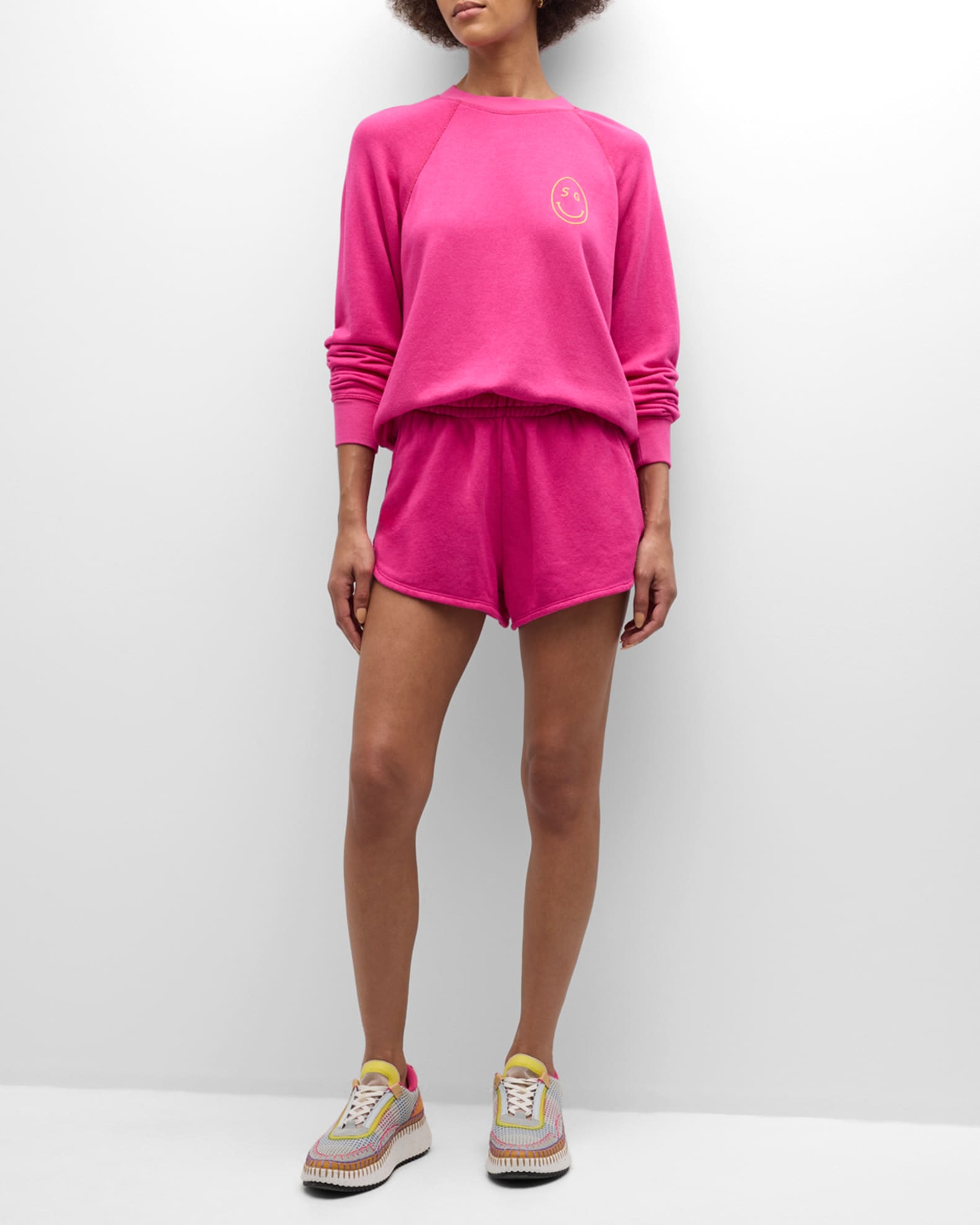 Spiritual Gangster SG Smiley Forever Crewneck Sweatshirt | Neiman Marcus