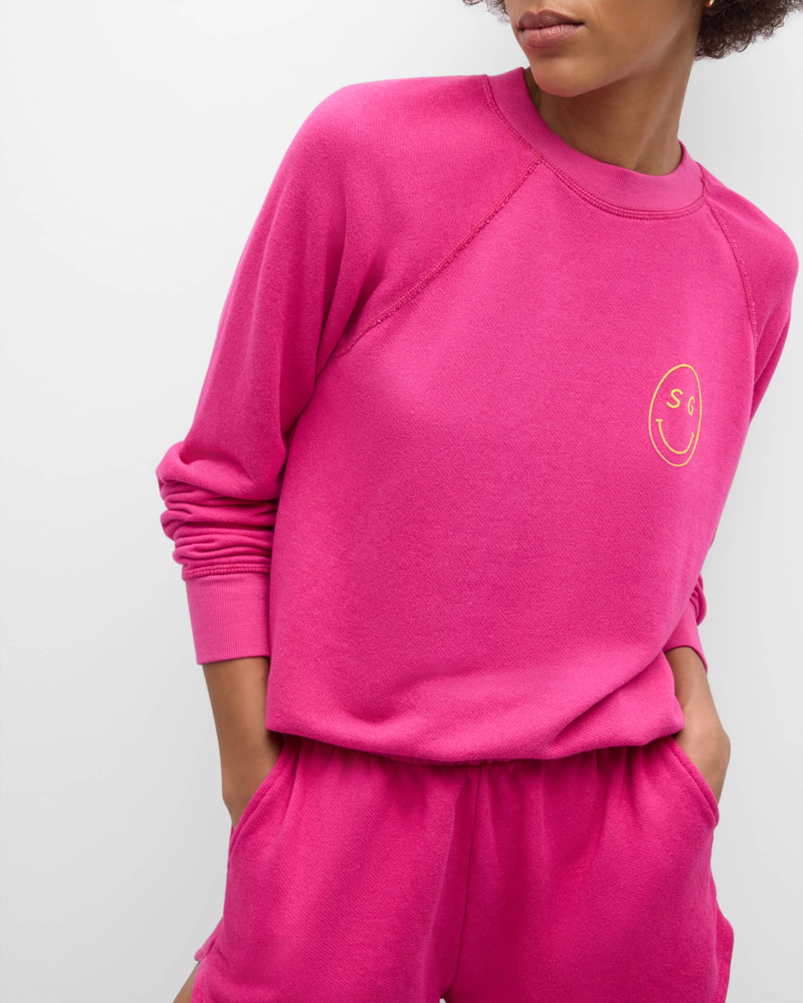 Spiritual Gangster SG Smiley Forever Crewneck Sweatshirt | Neiman Marcus